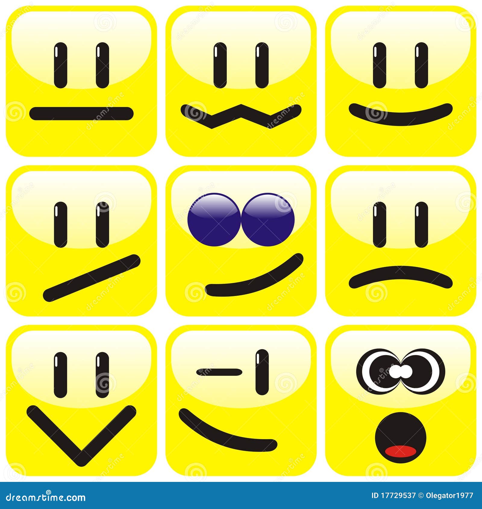 Set of nine smileys stock vector. Illustration of cartoon - 17729537