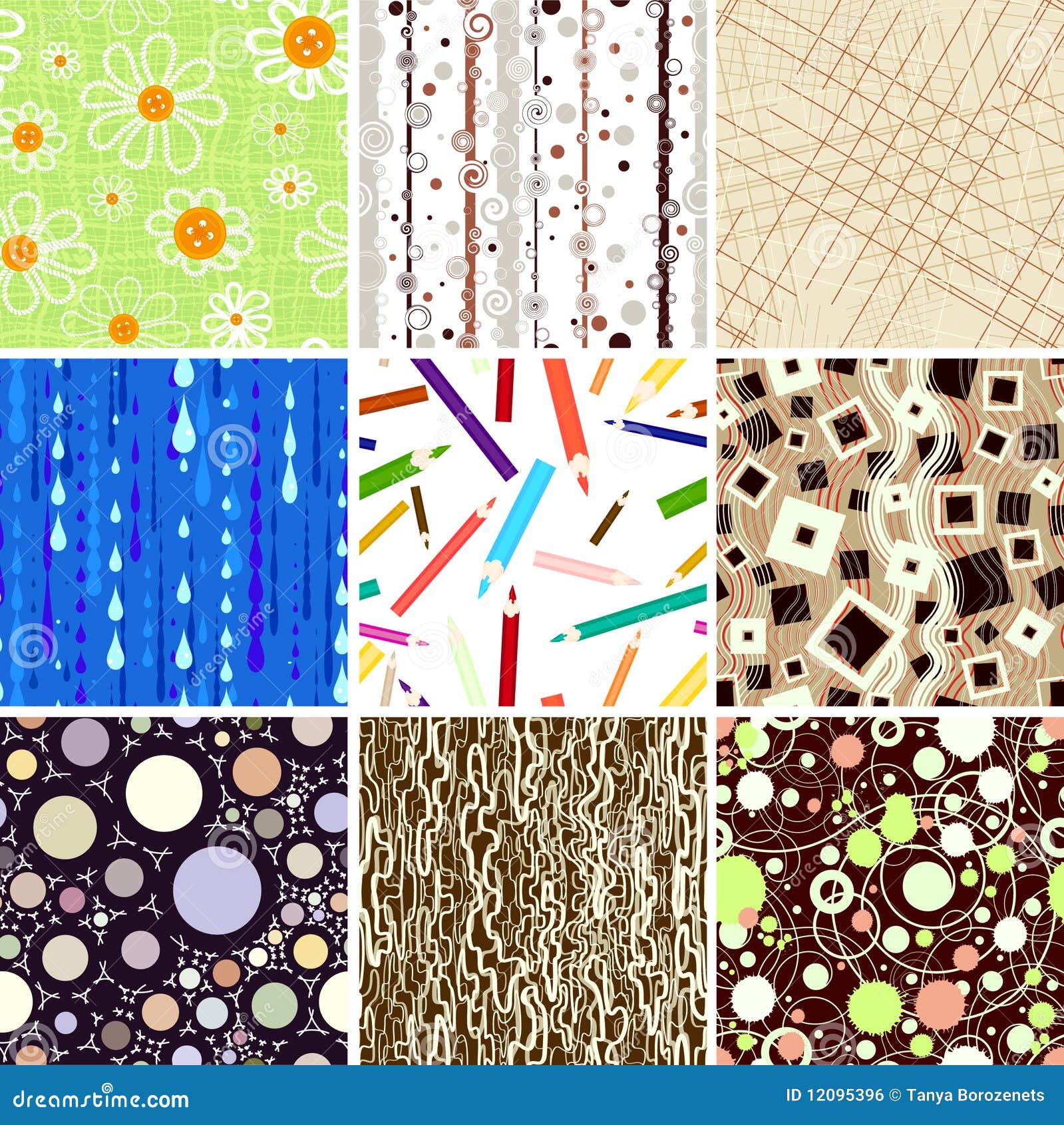 Set of nine textures stock illustration. Illustration of gold - 12095396