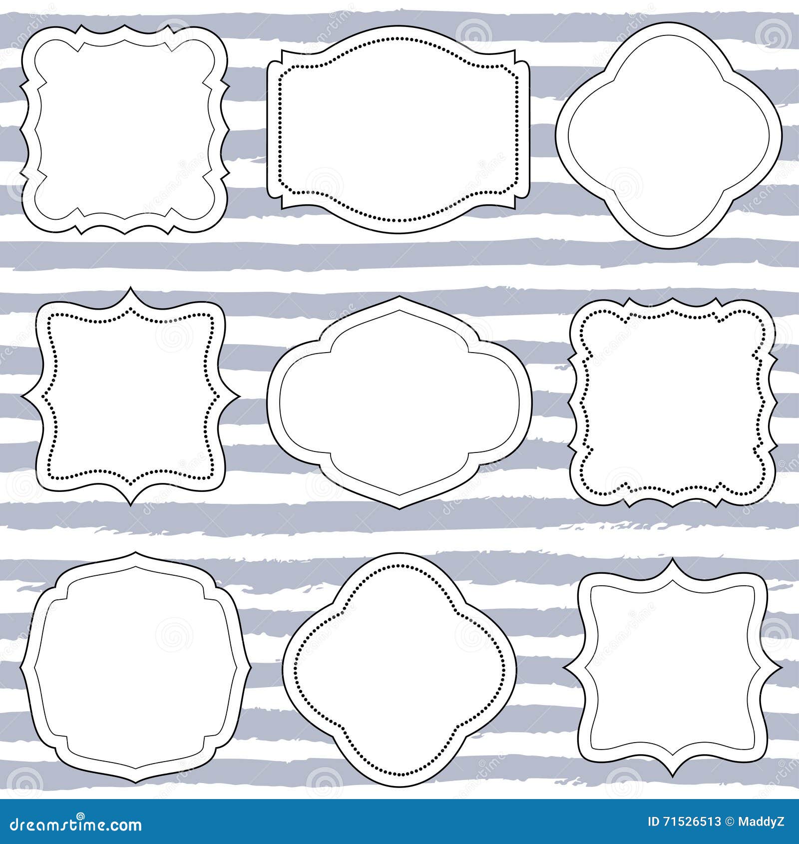 Set of nine vector frames stock vector. Illustration of board - 71526513