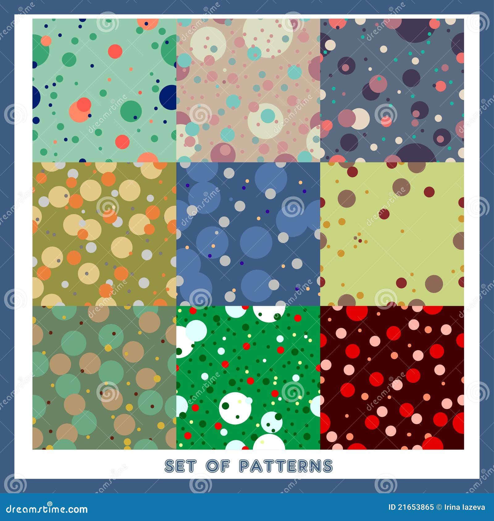 Set of Nine Vector Patterns Stock Vector - Illustration of decorative ...