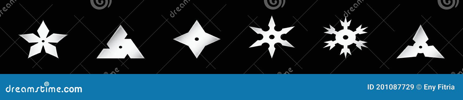 Set of Ninja Star Cartoon Icon Design Template with Various Models ...