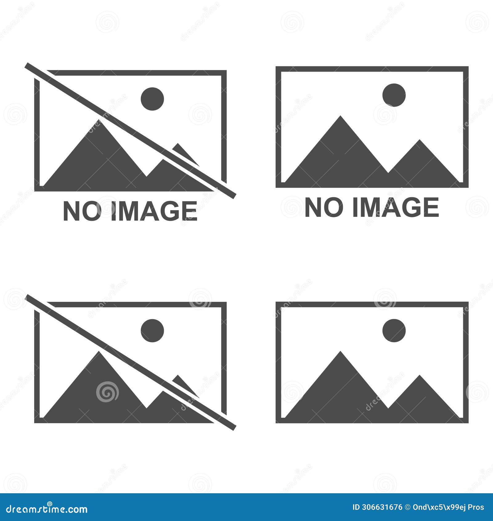 Set of No Image Vector Symbol, Missing Available Icon. No Gallery for ...