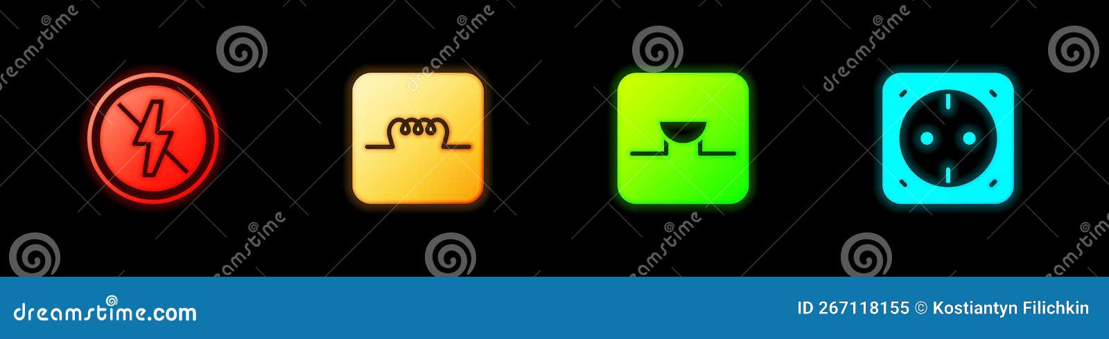 Set No Lightning, Inductor Electronic Circuit, Buzzer And Electrical ...