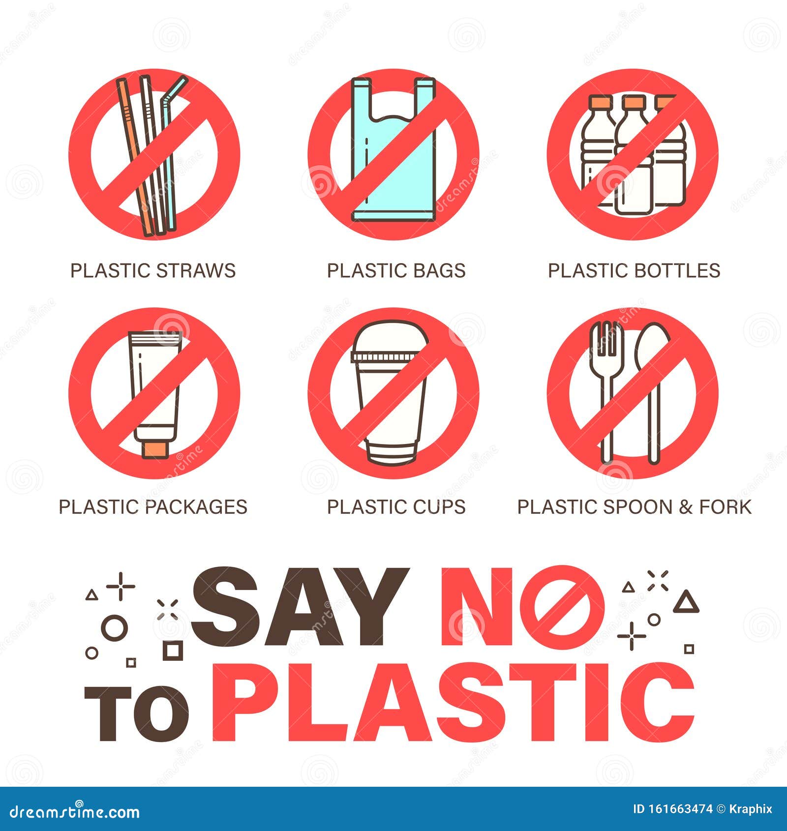 Set Of No Plastics Sign. Environmental Problem Concept. Stroke Outline ...