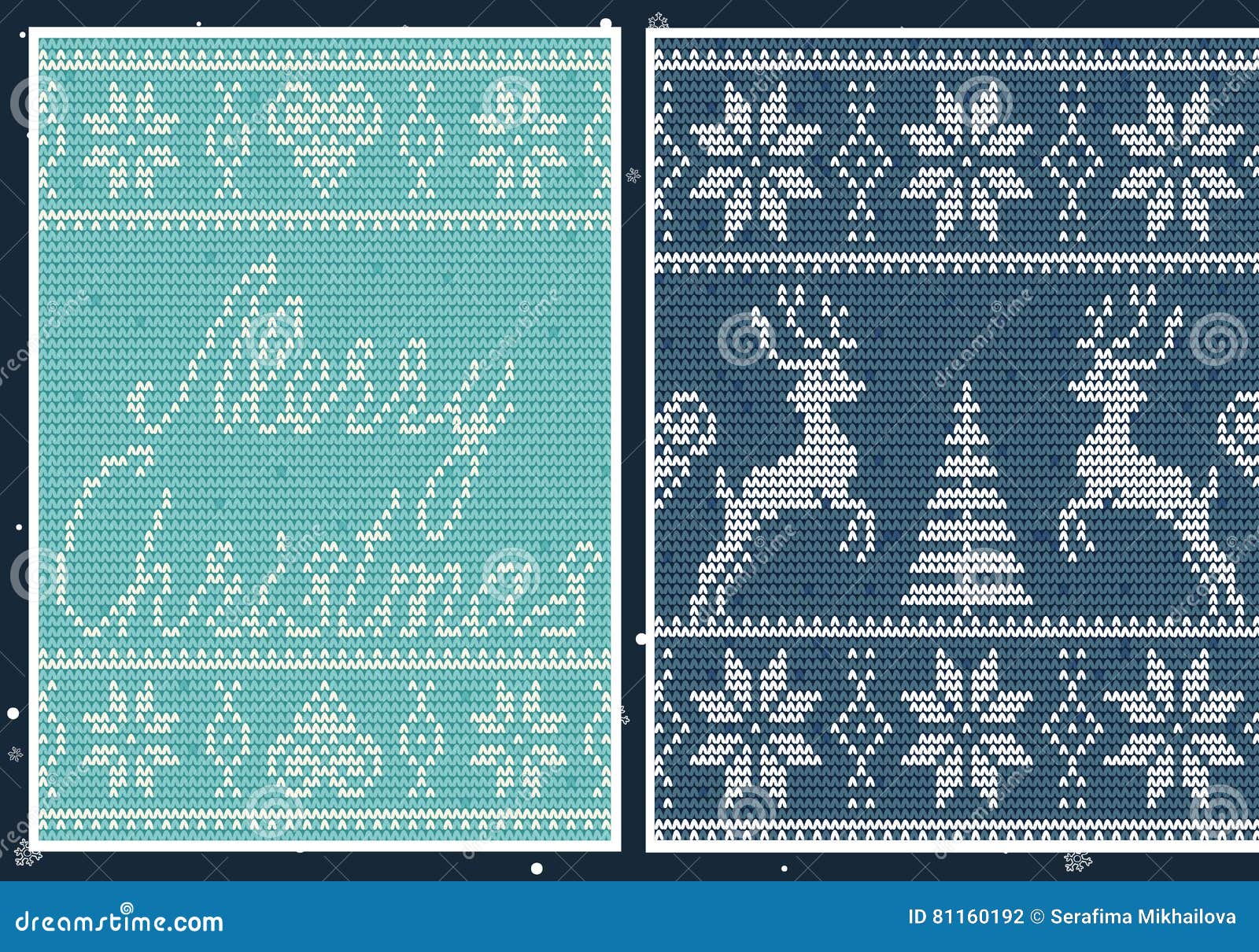 Set of Nordic Patterns. Christmas Sweater Design Stock Illustration ...