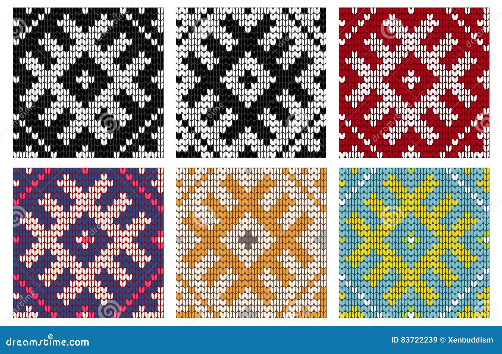 Set of North Knitting Seamless Patterns Stock Illustration ...