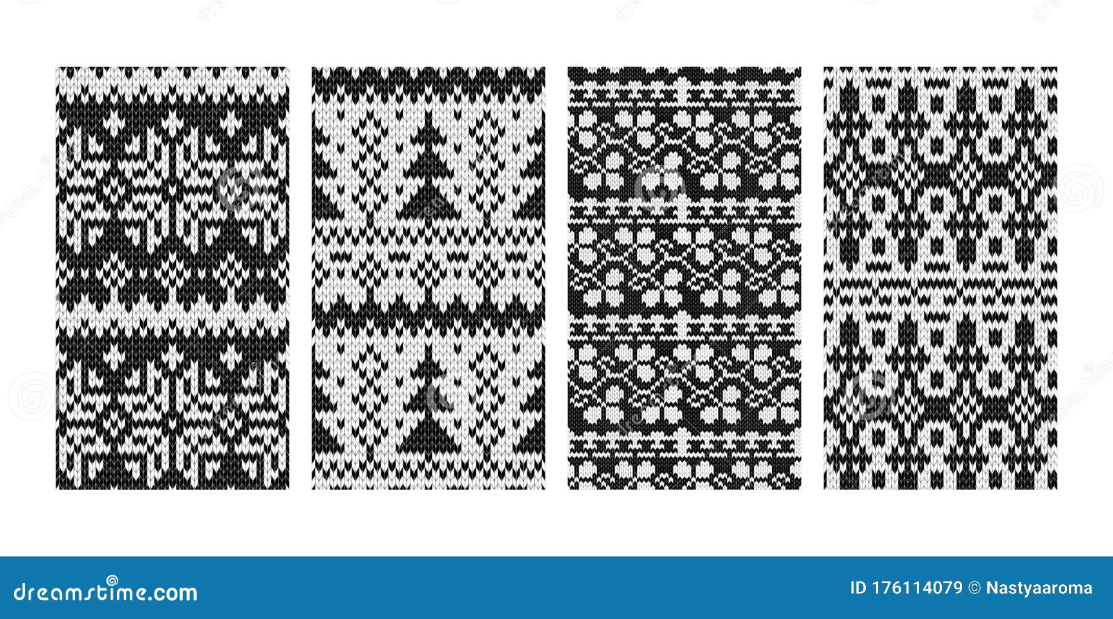 Set of Norwegian Star Knitting Patterns Stock Illustration ...