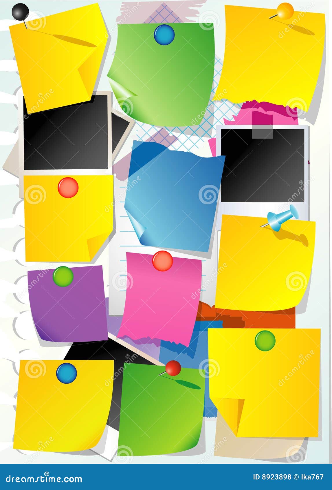 Set of note paper stock vector. Illustration of billboard - 8923898