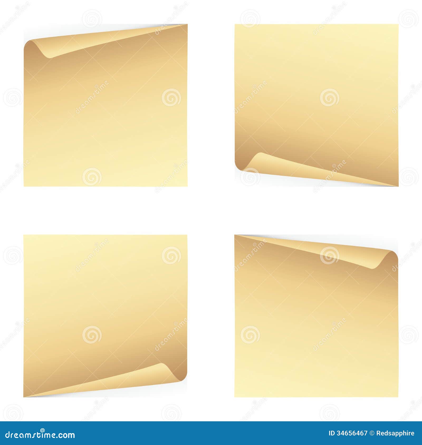 Set of note papers stock vector. Illustration of object - 34656467