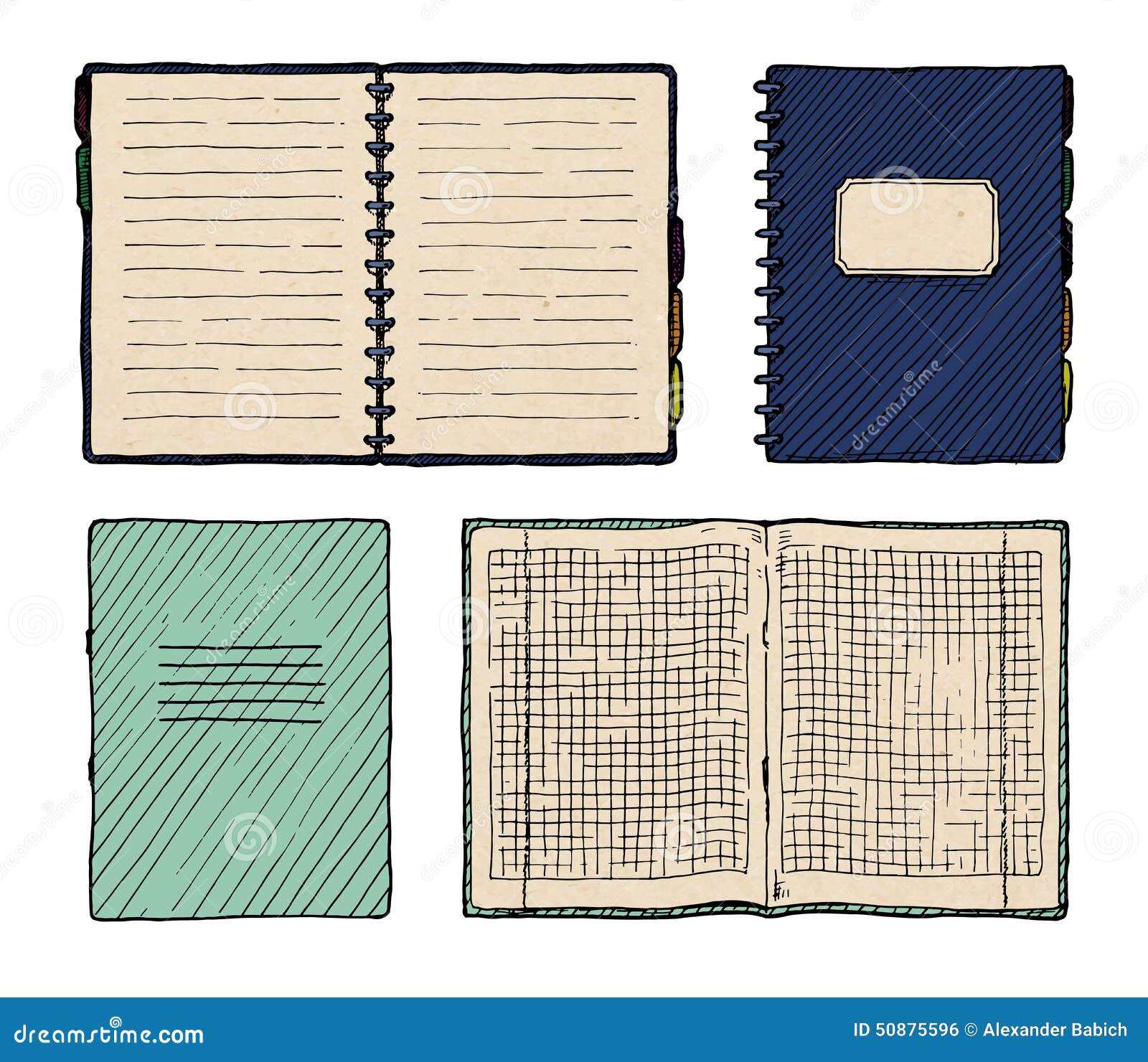 Set of notebooks stock vector. Illustration of grunge - 50875596