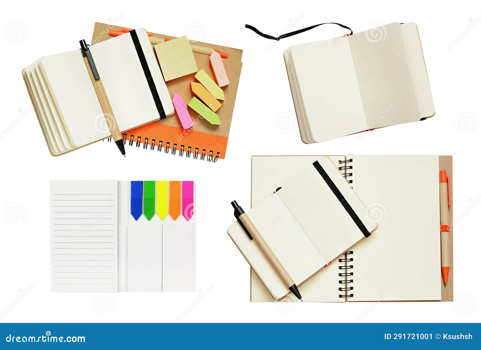 Set of Notebooks and Pens Isolated Stock Image - Image of memories ...
