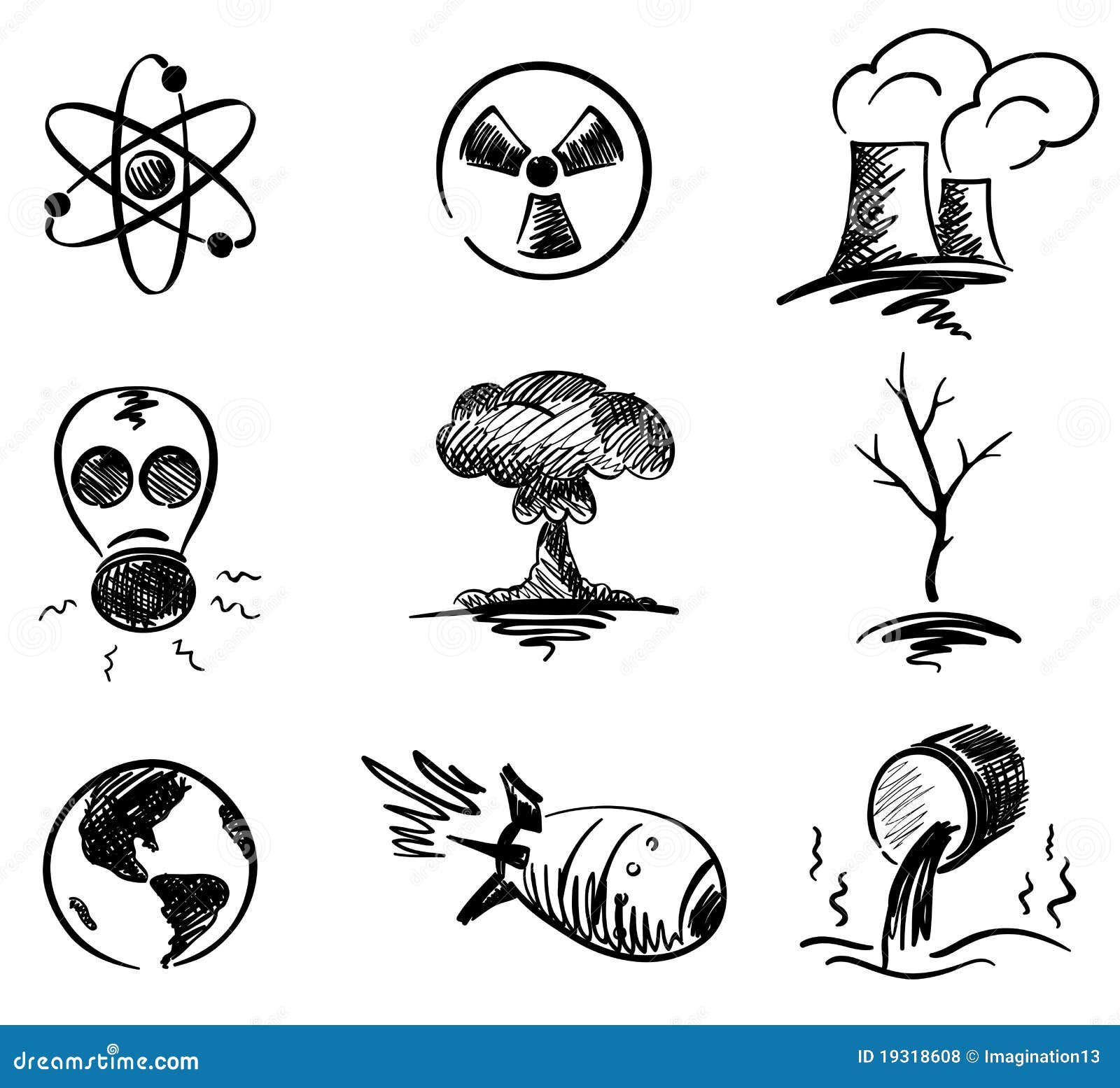 Set - nuclear energy stock vector. Illustration of mask - 19318608