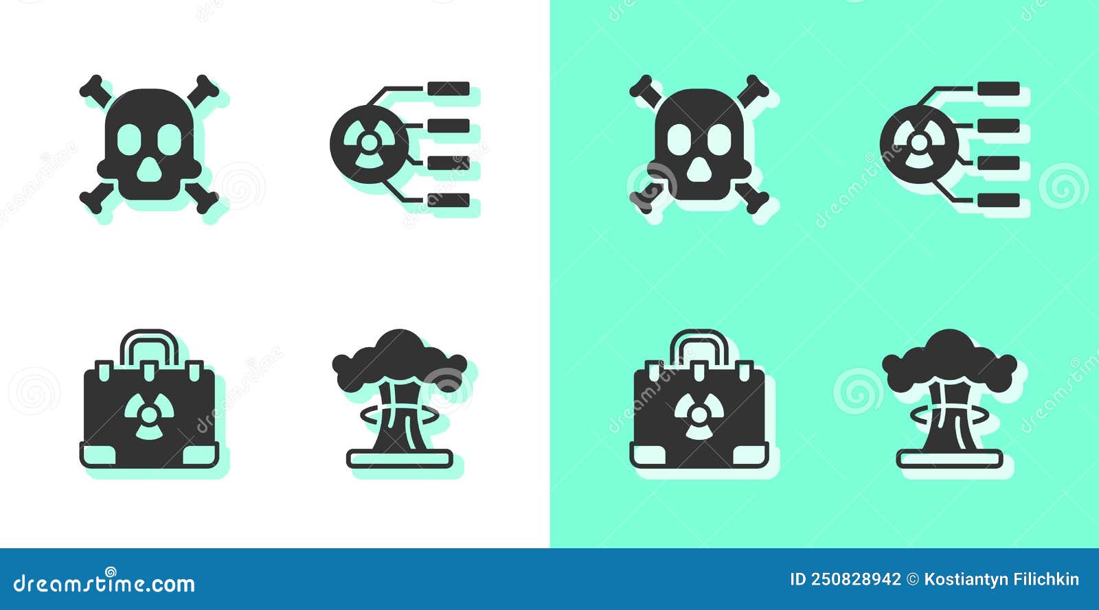 Set Nuclear Explosion, Bones and Skull Warning, Radiation Nuclear ... Set Nuclear Explosion, Bones and Skull Warning, Radiation Nuclear ...