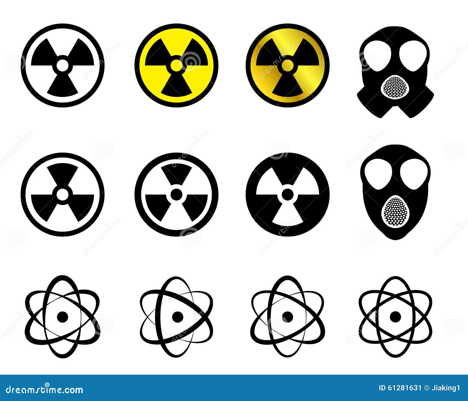 Set of Nuclear Icons in Many Style Stock Vector - Illustration of atom ...