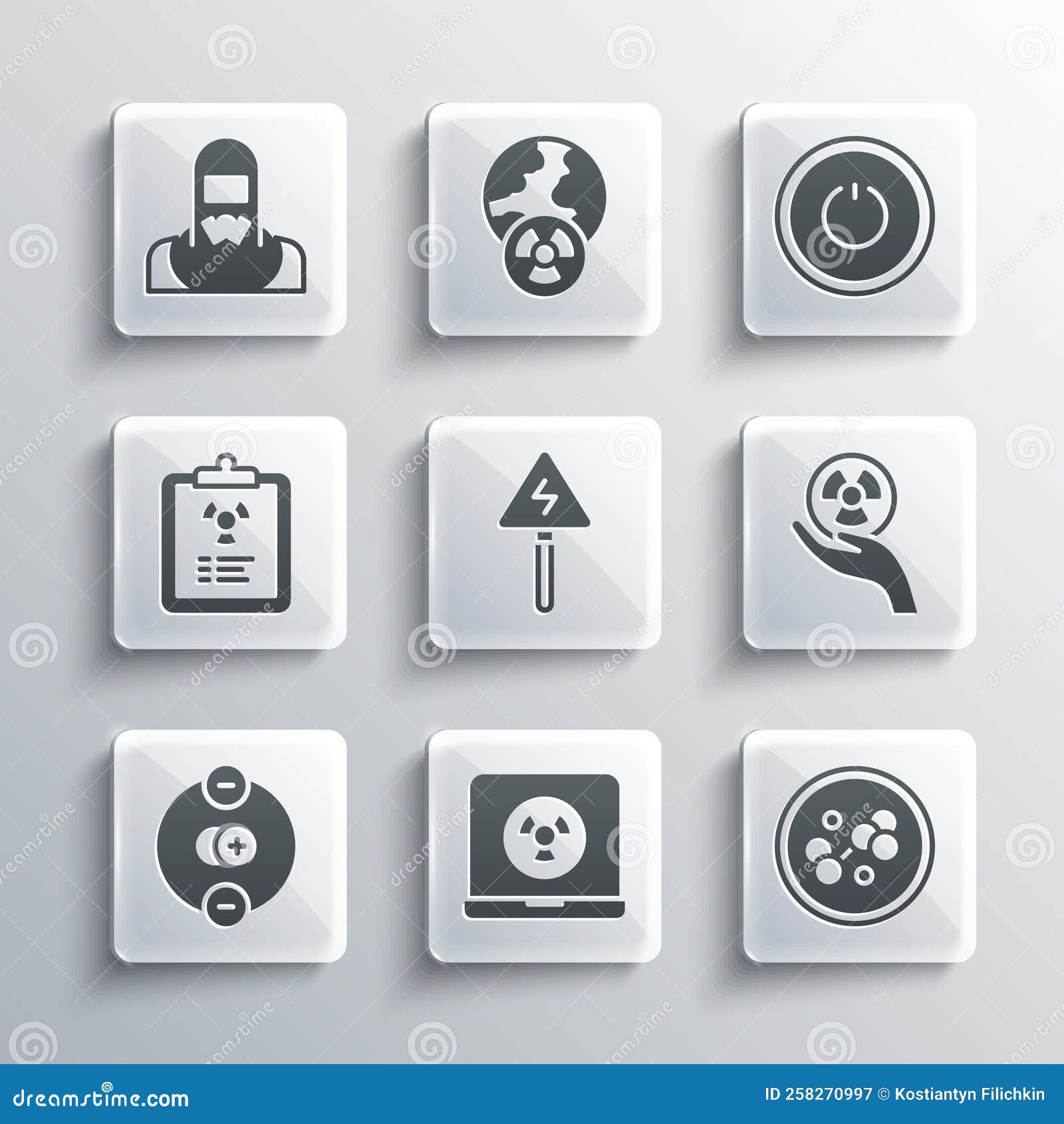 Set Nuclear Laptop, Molecule, Radioactive, High Voltage Sign, Atom ...