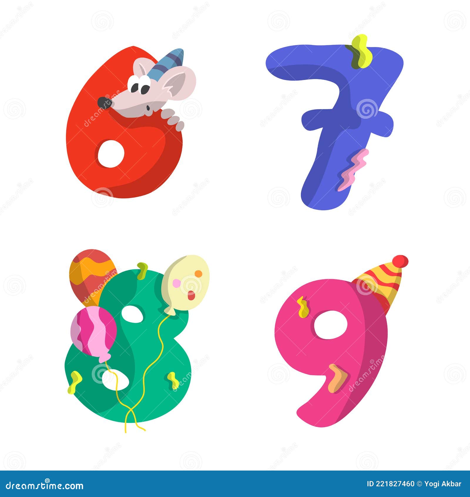 Number Six - Birthday Background With Colorful Confetti. Rhodamine Red ...