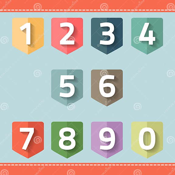 Set of number on a flag stock vector. Illustration of element - 41900249