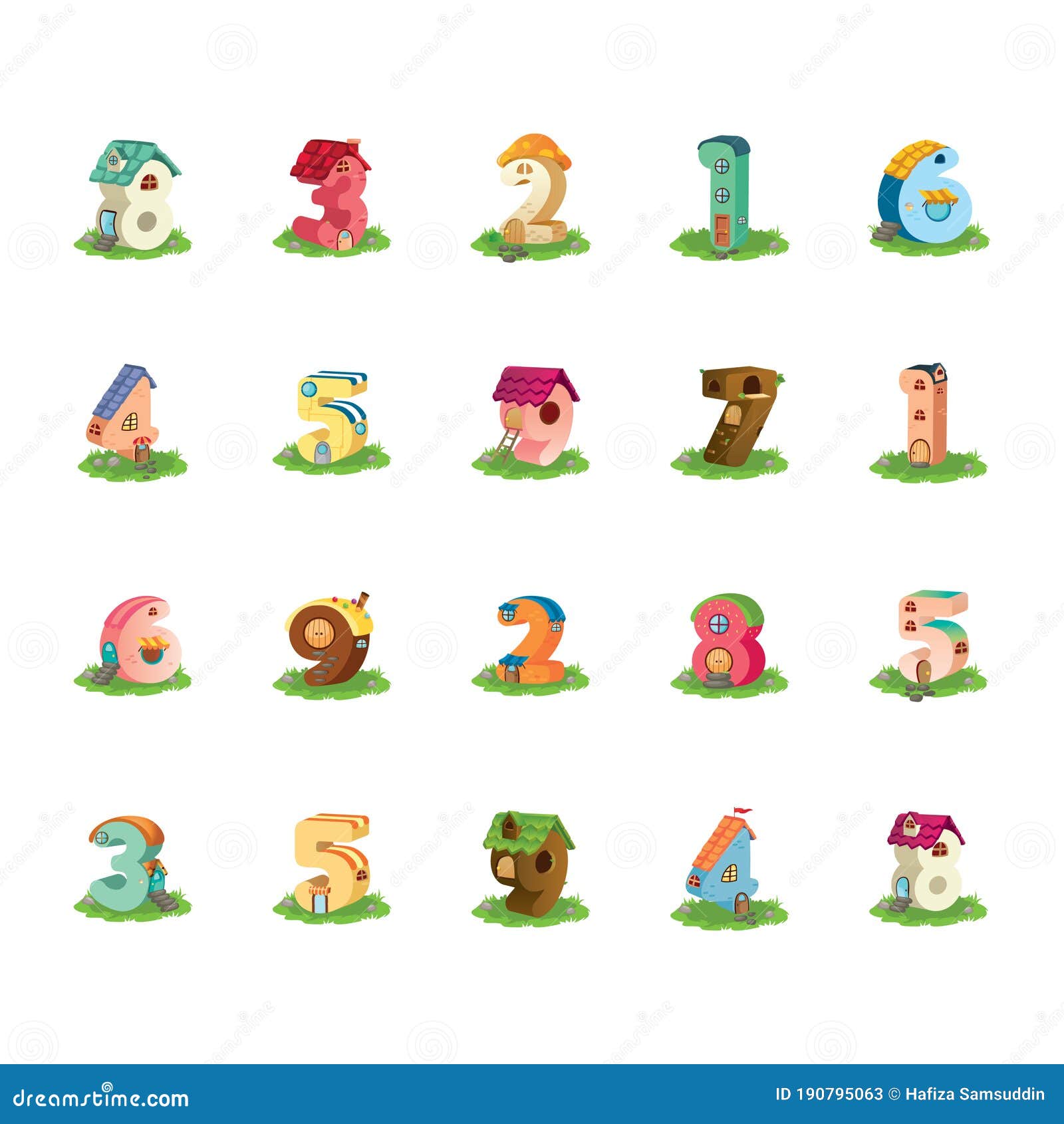 Set of Number Icons. Vector Illustration Decorative Design Stock Vector ...