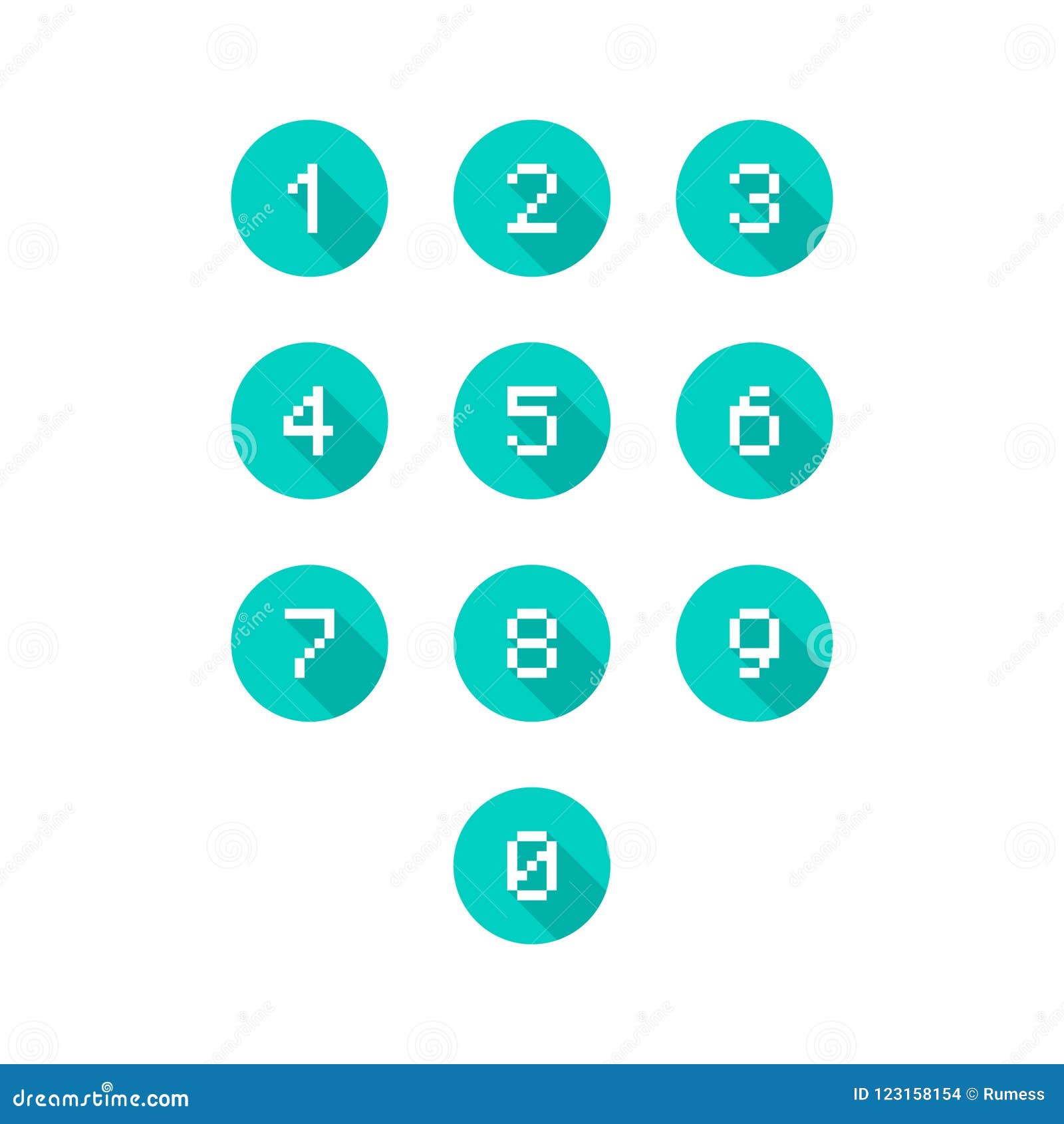 Set of 0-9 Number Icons. Vector Illustration Stock Vector ...