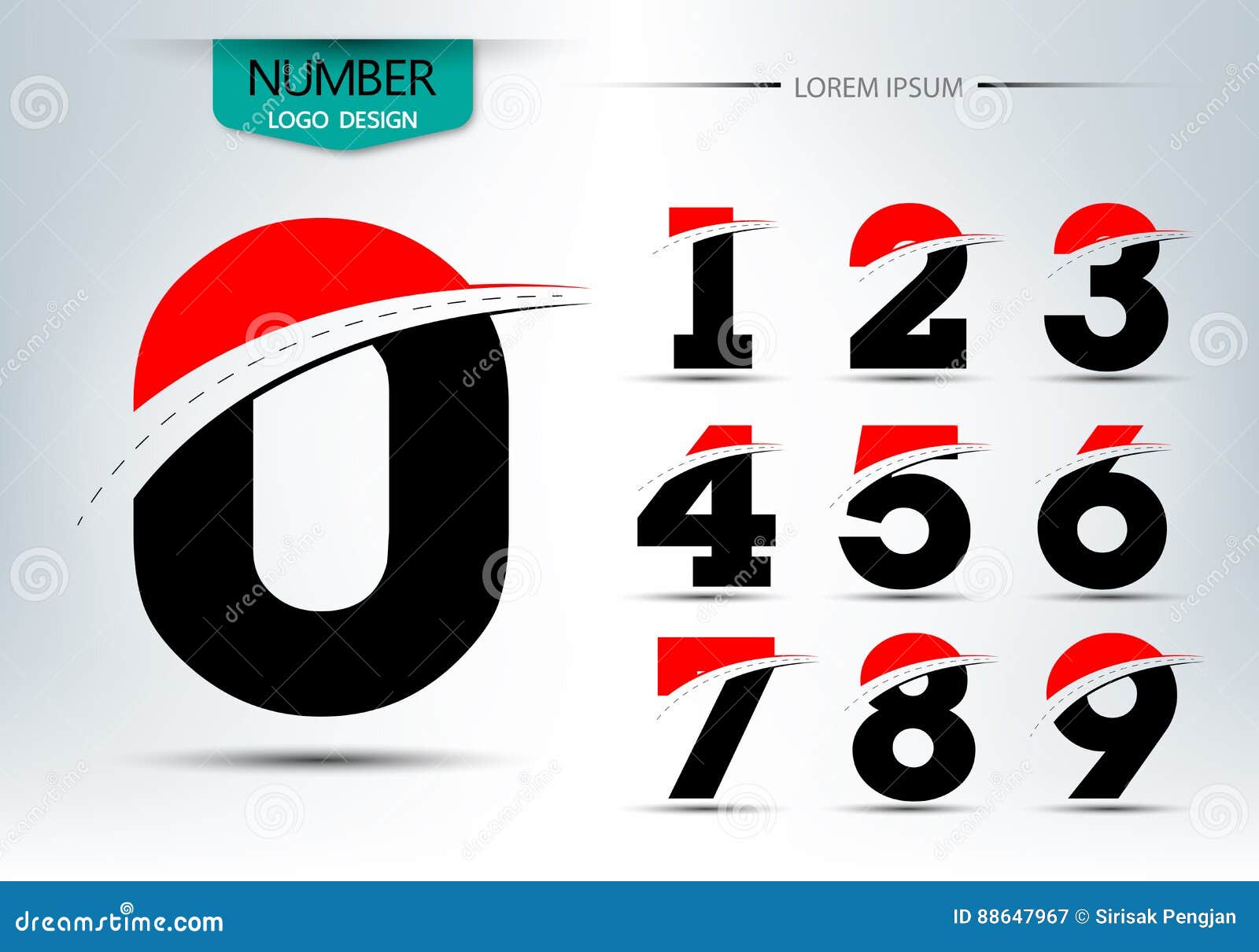 Set of Number Logo or Icon Template Stock Illustration - Illustration ...