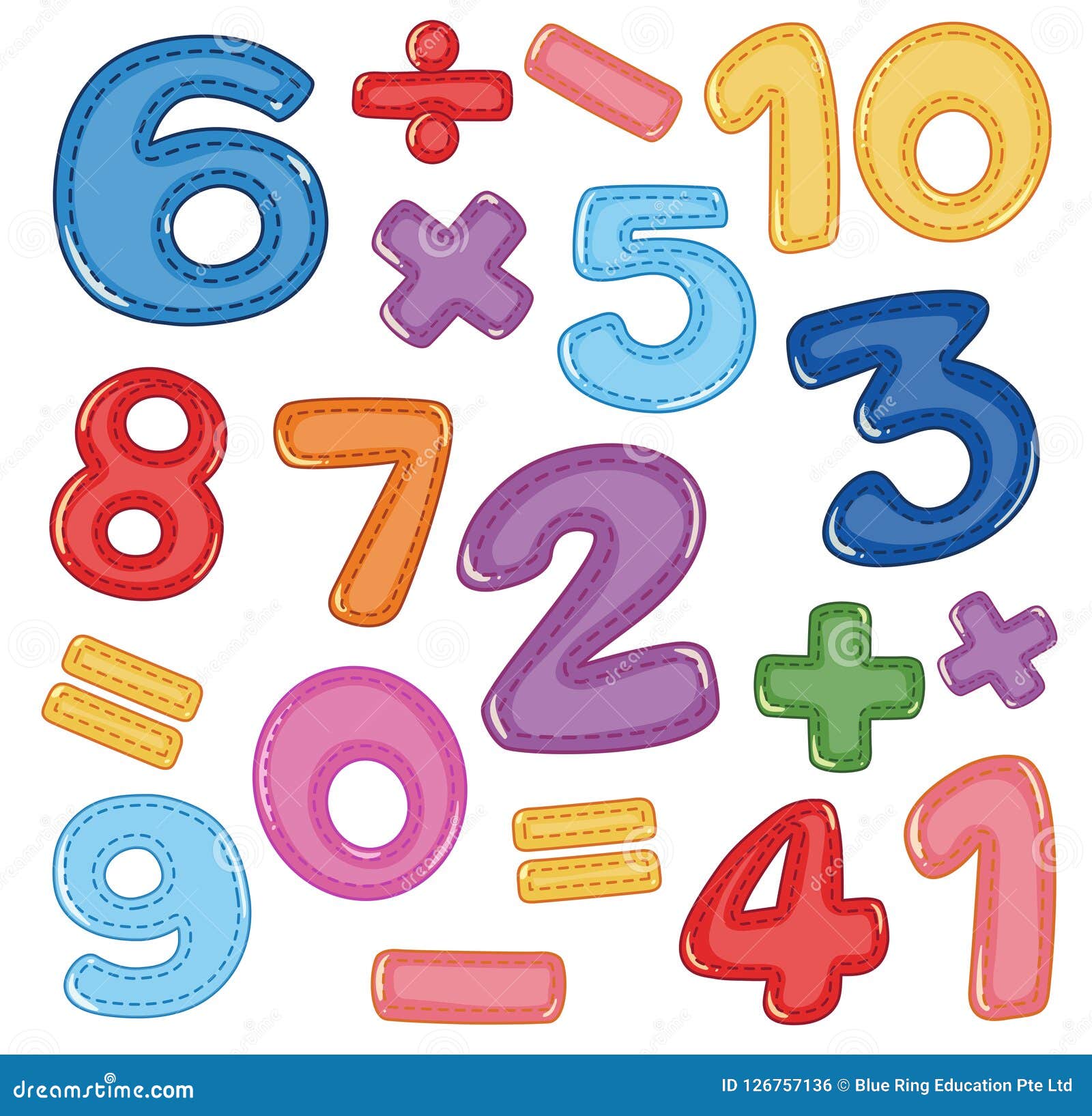 A Set of Number and Math Icon Stock Vector - Illustration of design ...