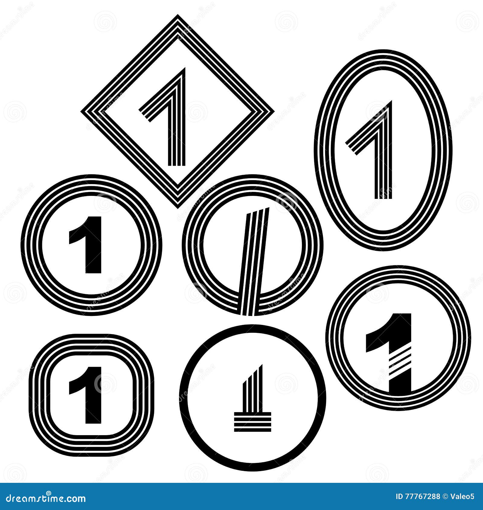 Set of Number One Icon stock vector. Illustration of champion - 77767288