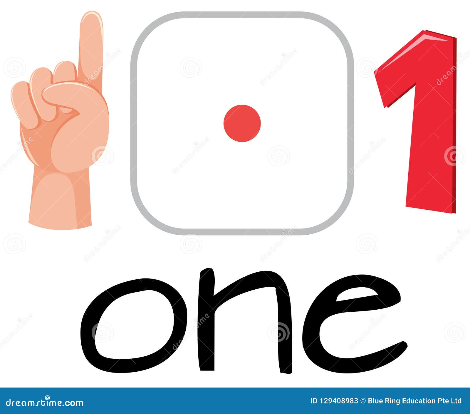 Set of number one symbol stock vector. Illustration of finger - 129408983