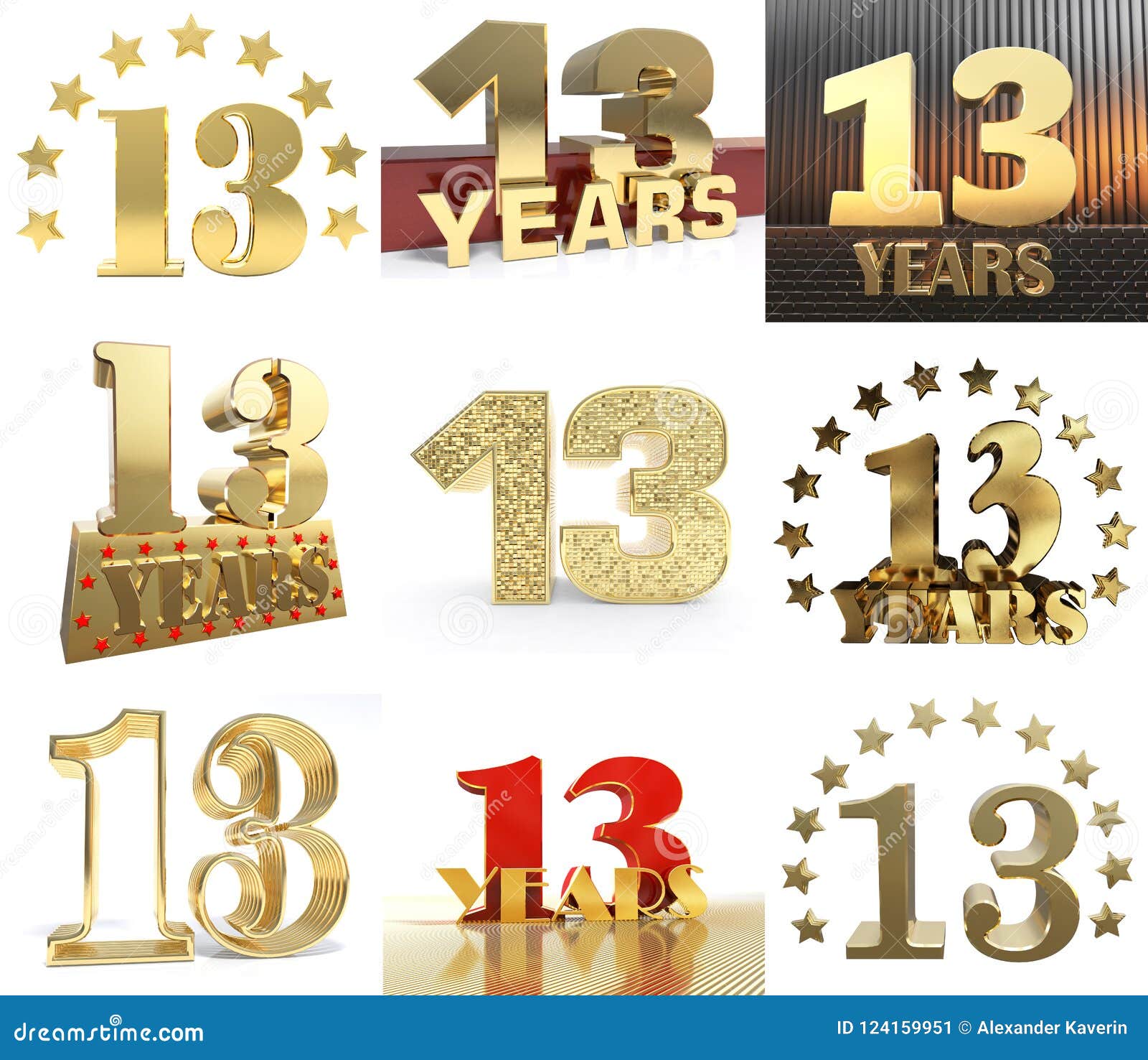 Thirteen 13 Year Birthday Greeting Card Number Vector Illustration ... Thirteen 13 Year Birthday Greeting Card Number Vector Illustration ...