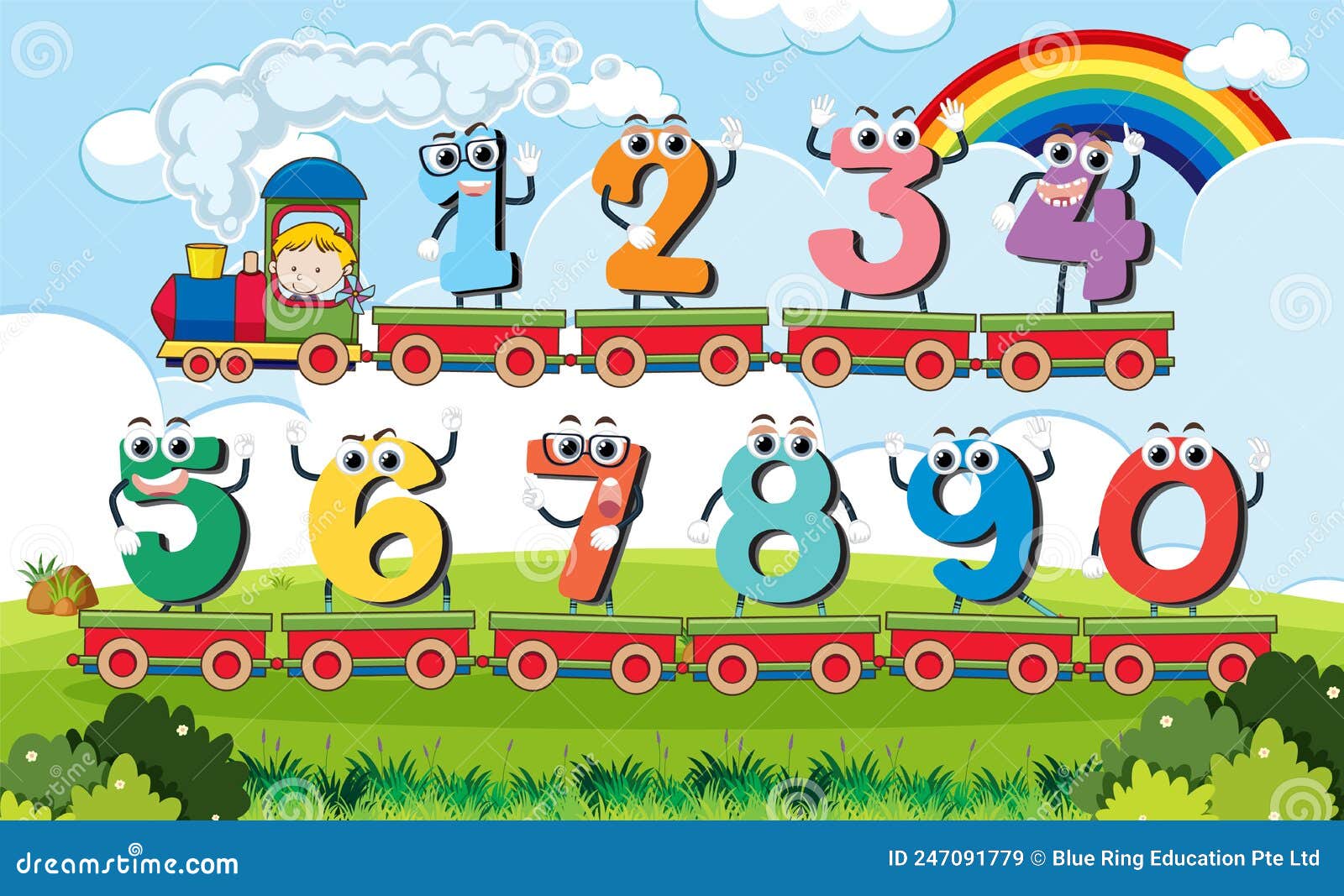 Set of Number 0 To 9 for Kids Stock Vector - Illustration of ...