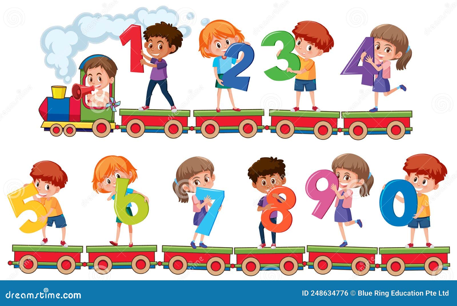 Set of Number 0 To 9 for Kids Stock Vector - Illustration of design ...