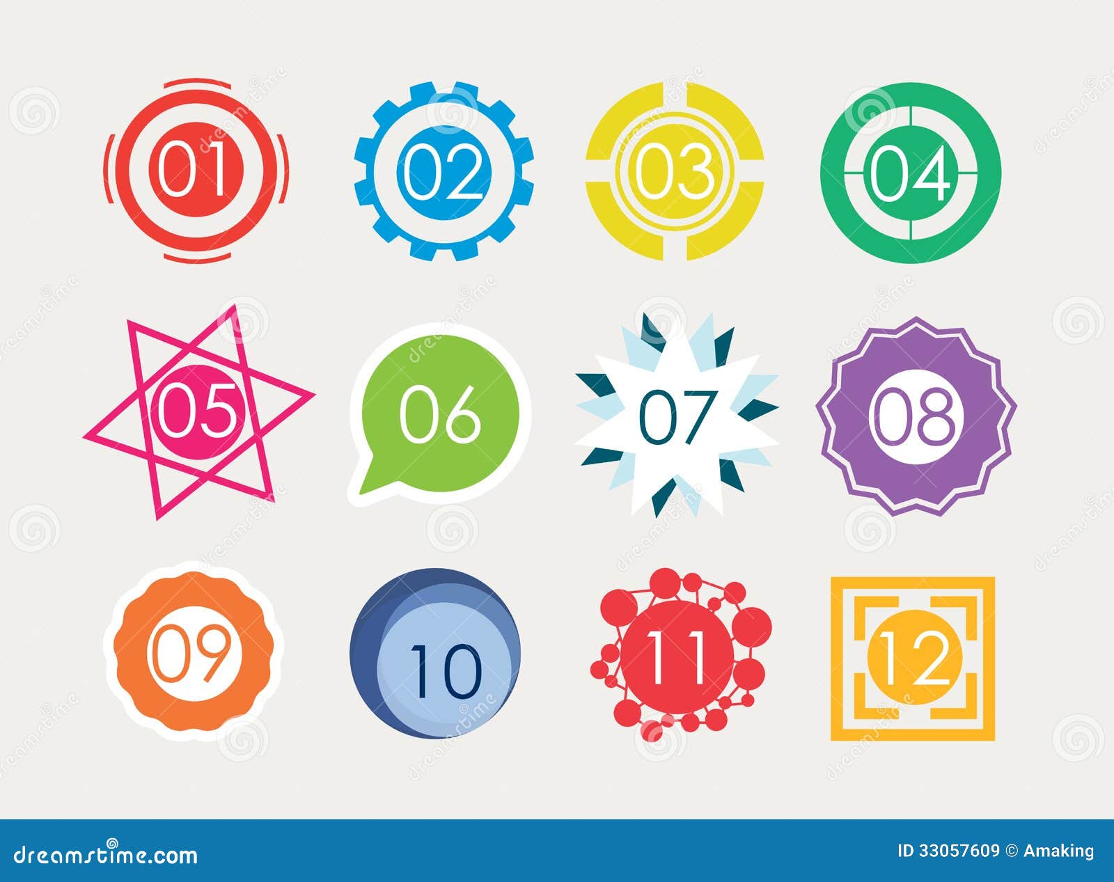 Set of Number in Variety Shape Stock Vector - Illustration of concept ...