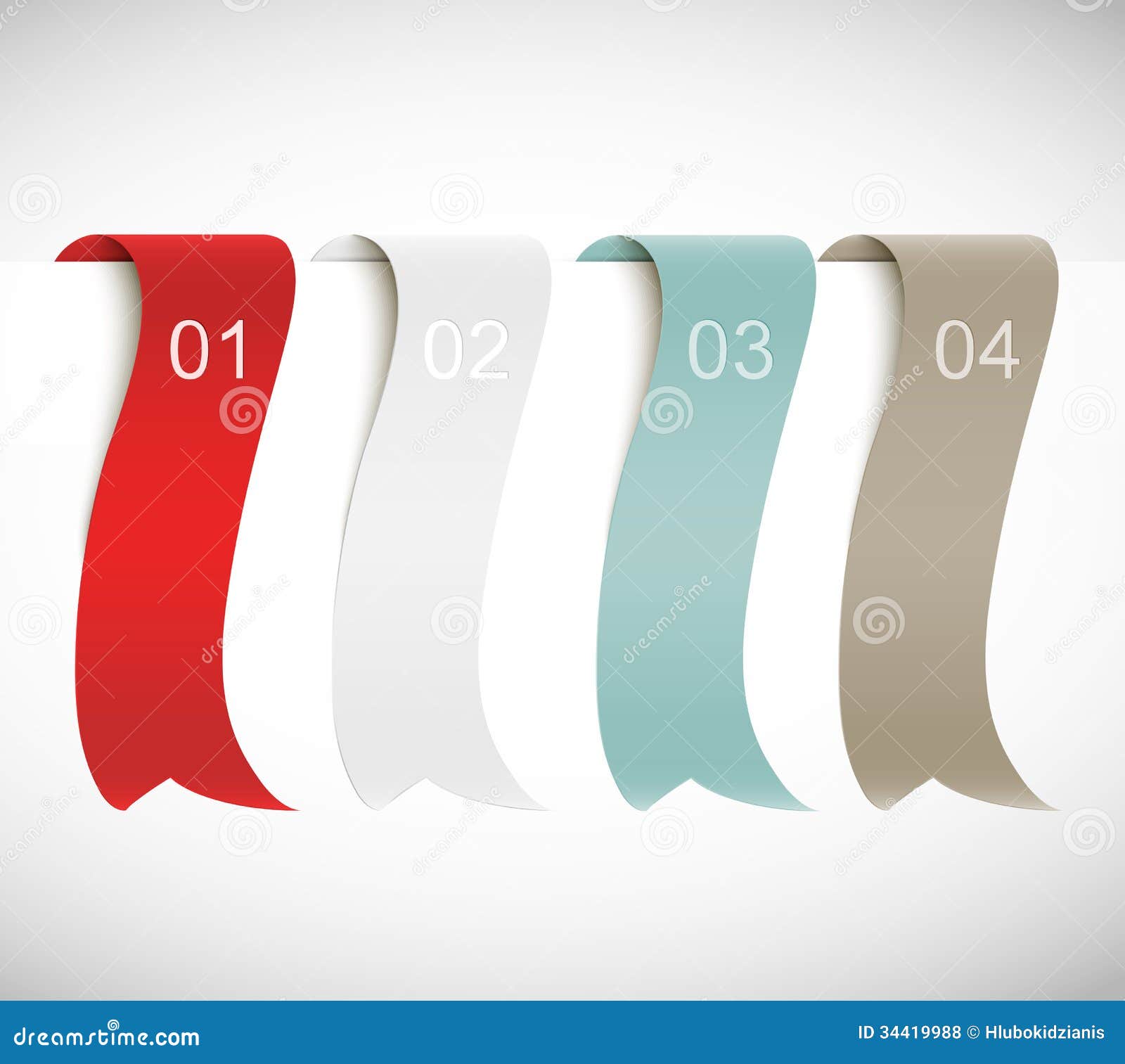 Set of numbered ribbons stock vector. Illustration of creative - 34419988