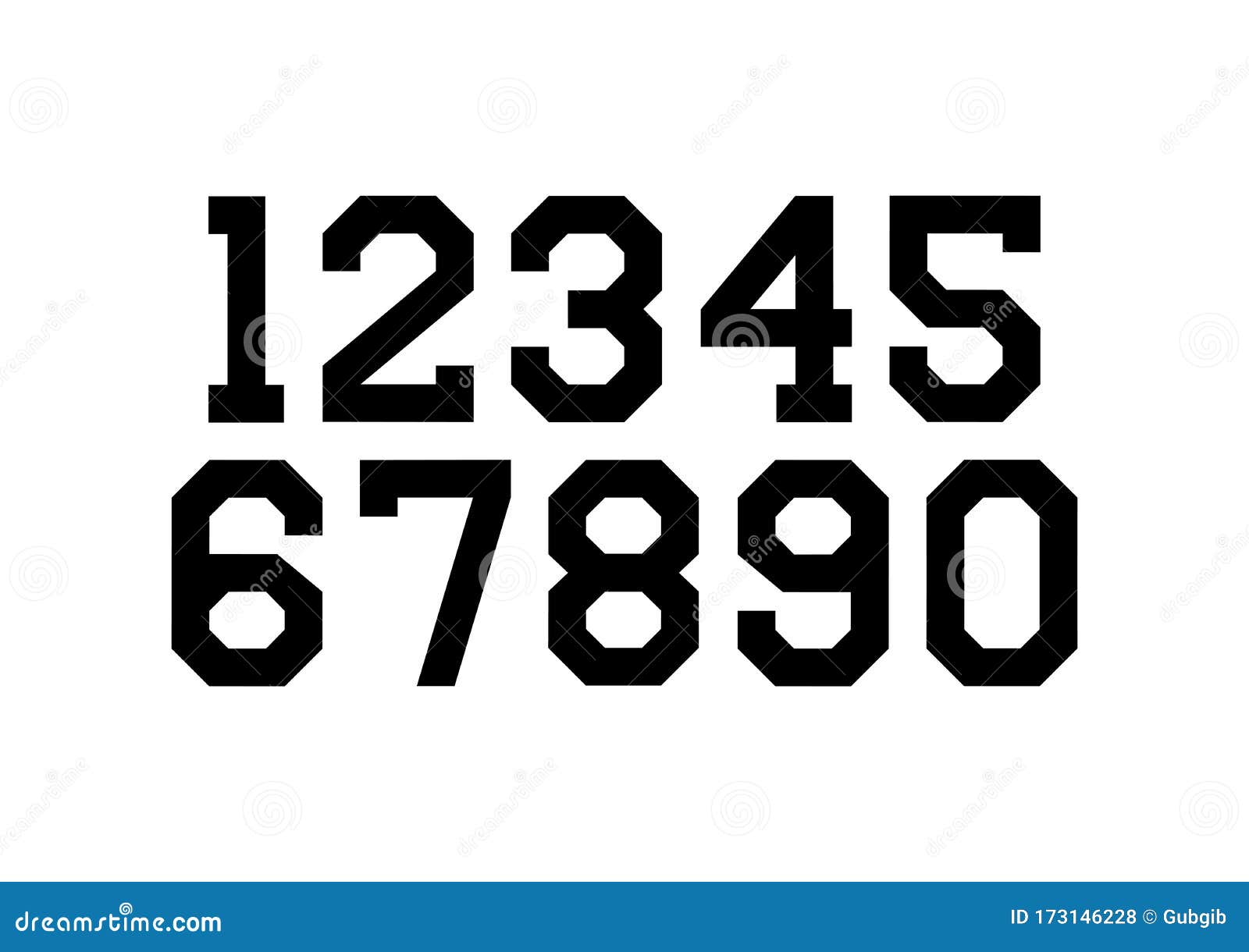 Set of Numbers with Black Typography Design Elements Stock Vector ...