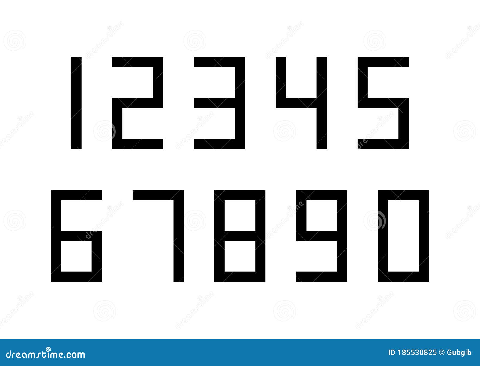 Set of Numbers with Black Typography Design Elements Stock Vector ...