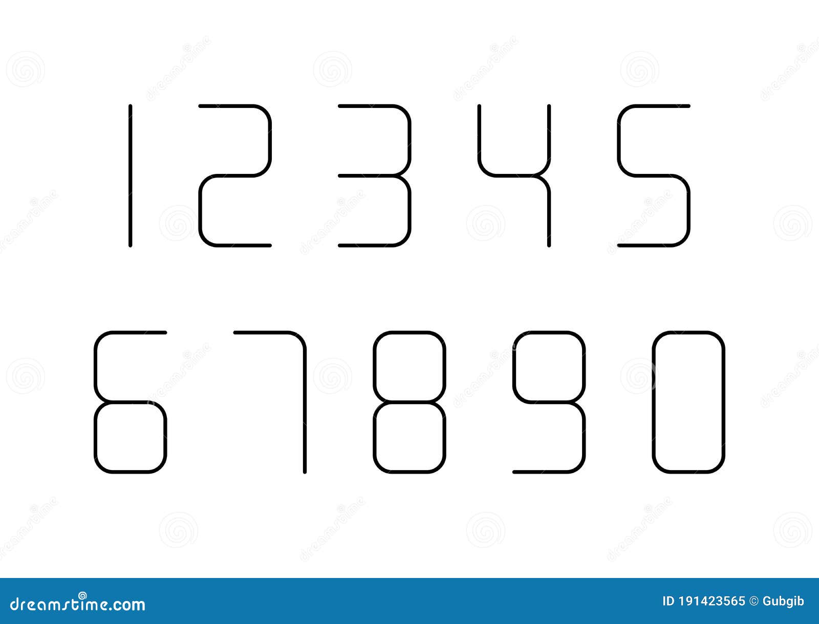 Set of Numbers with Black Typography Design Elements Stock Vector ...