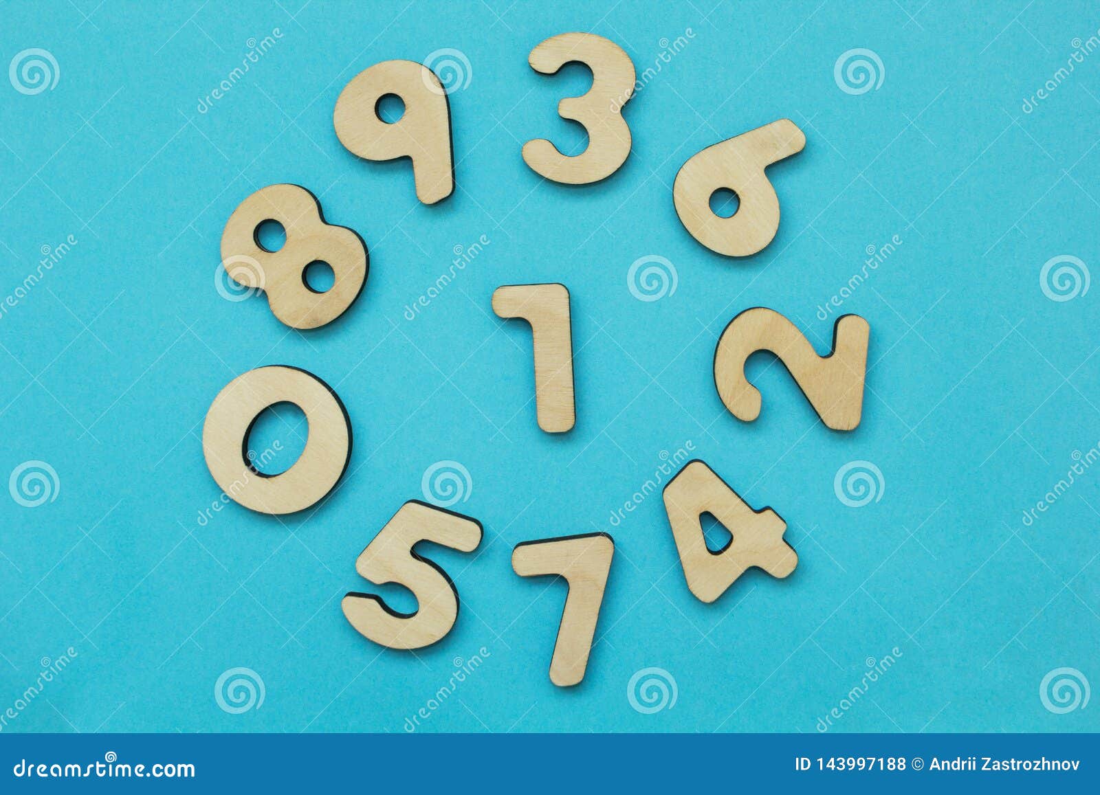 Set of Numbers on a Blue Background, Concept Stock Photo - Image of ...