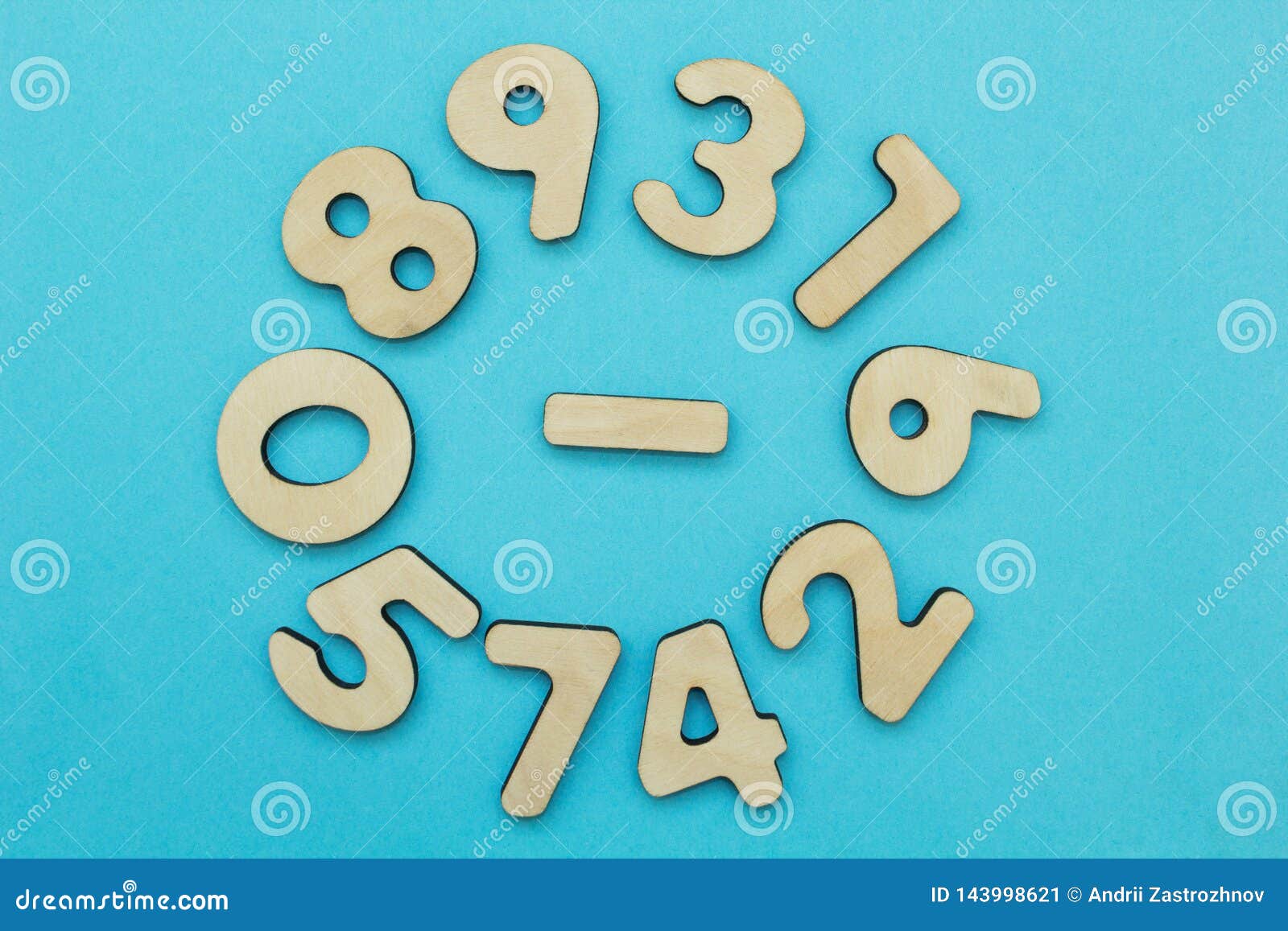 Set of Numbers on a Blue Background, Concept Stock Image - Image of ...