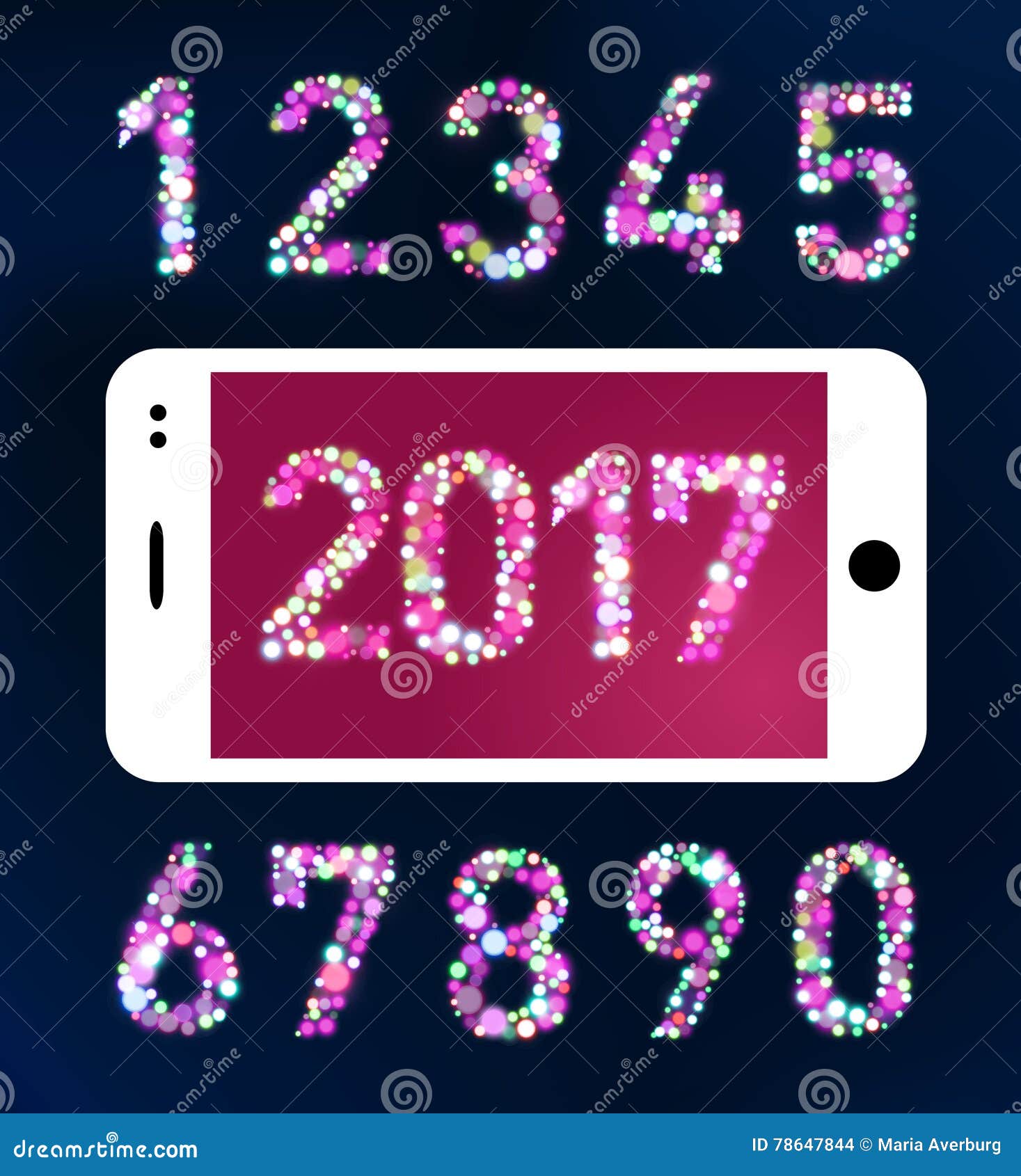 Set Numbers Bokeh Lights Stock Illustrations – 25 Set Numbers Bokeh ...
