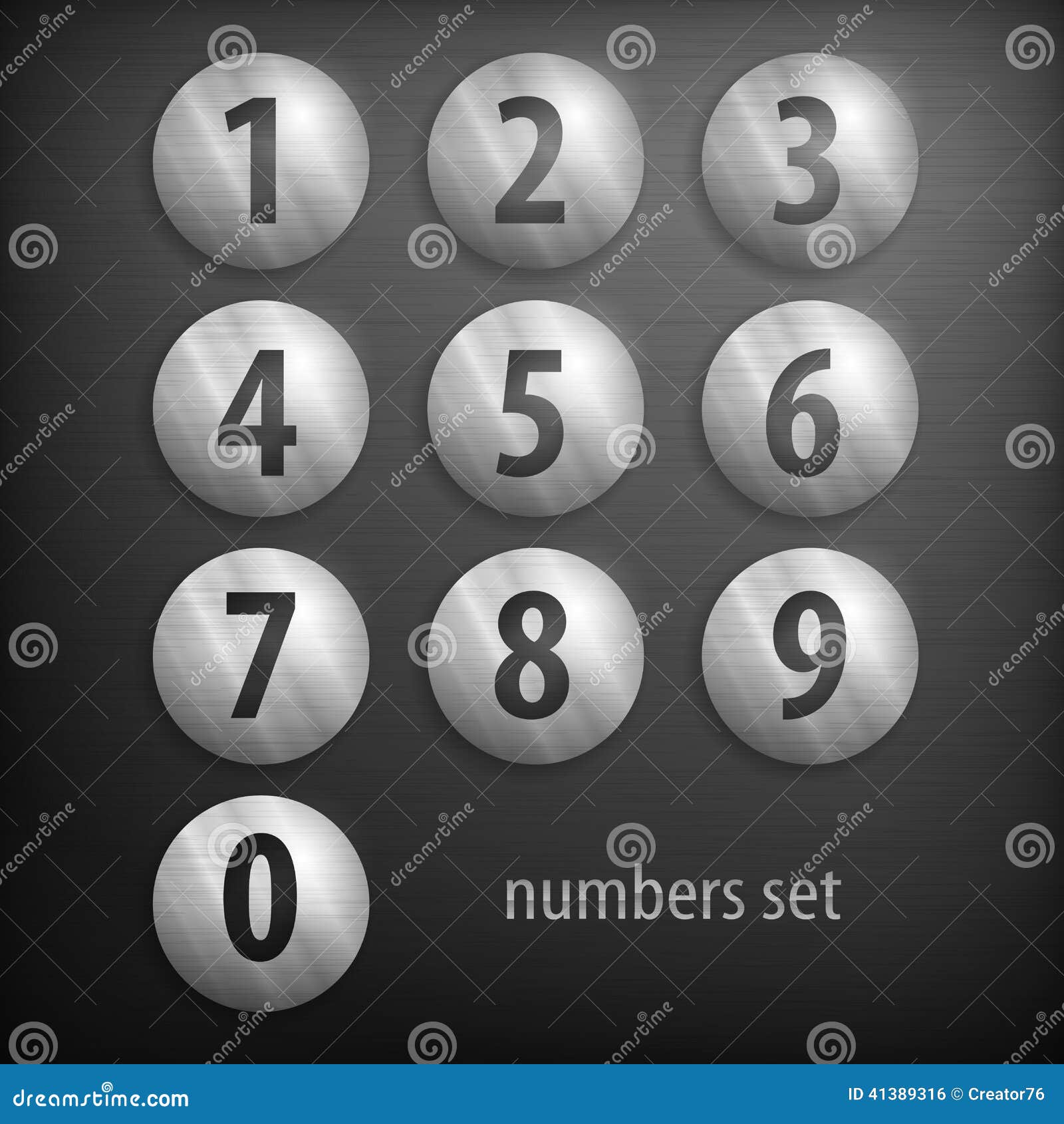 Set of numbers stock vector. Illustration of grey, seven - 41389316