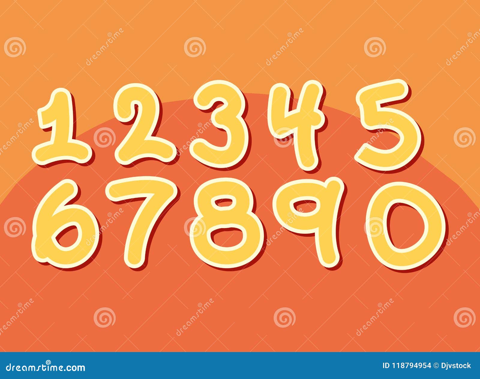 Set numbers comic style stock vector. Illustration of cartoon - 118794954