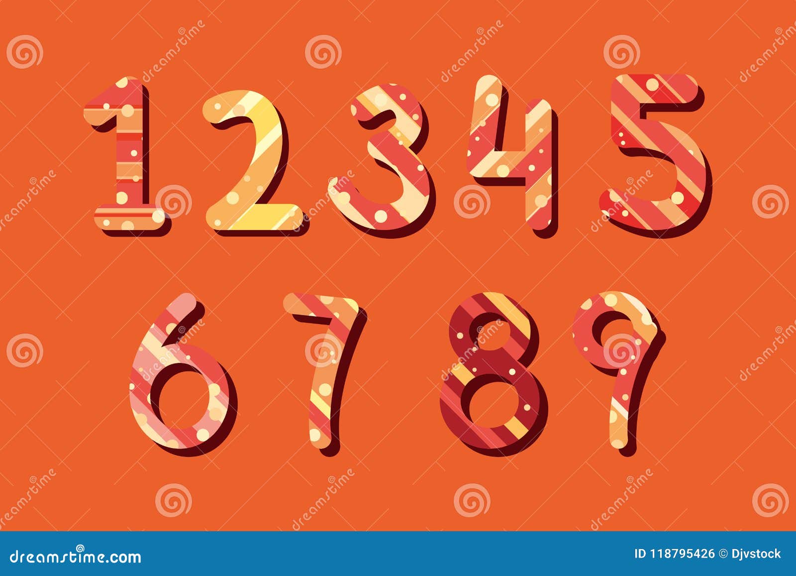 Set numbers comic style stock vector. Illustration of letter - 118795426