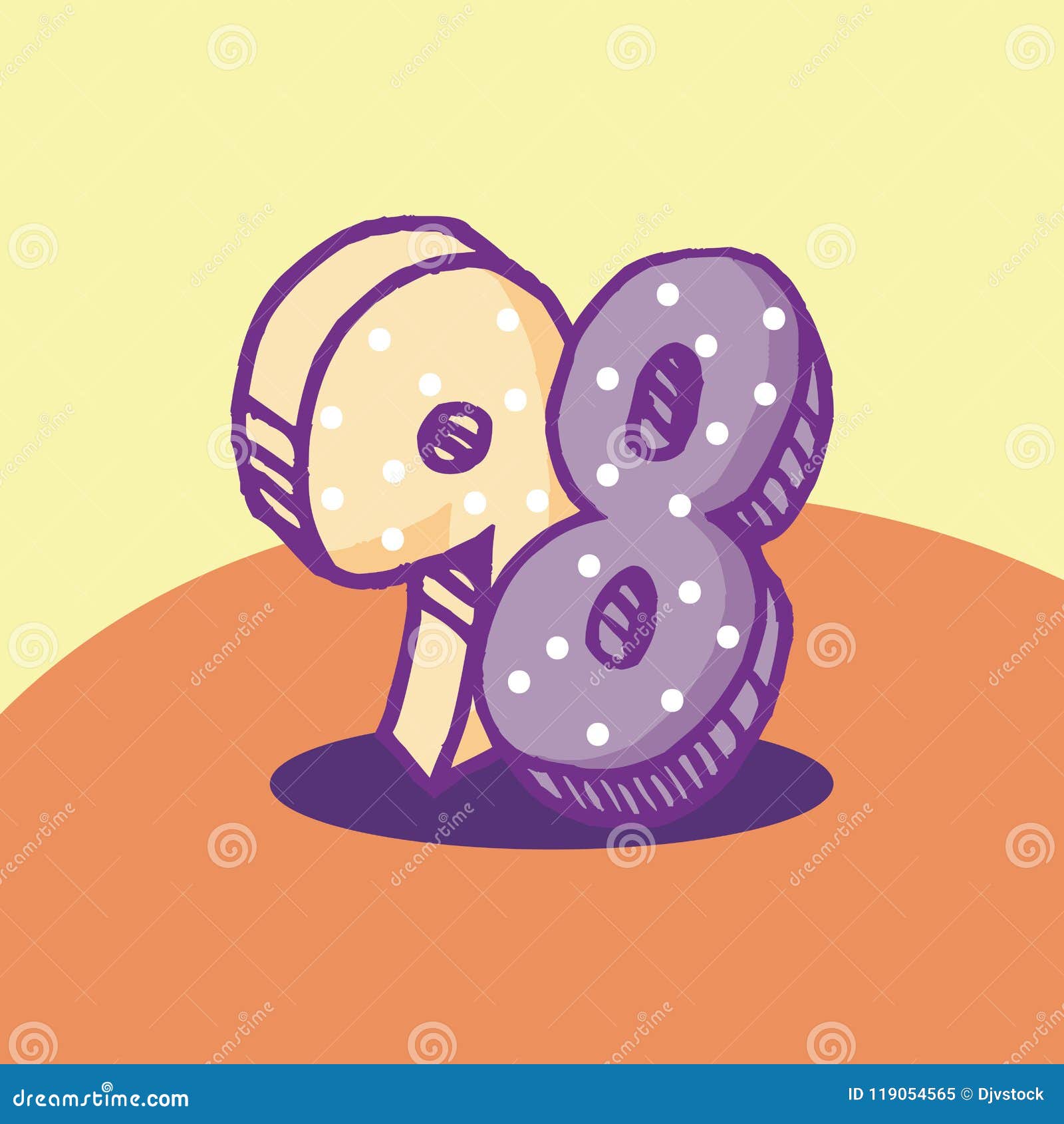 Set numbers comic style stock vector. Illustration of print - 119054565