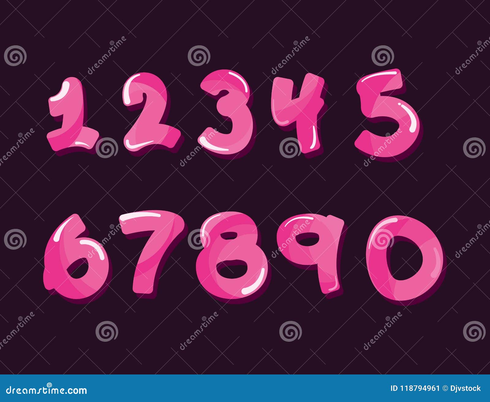 Set numbers comic style stock vector. Illustration of seven - 118794961