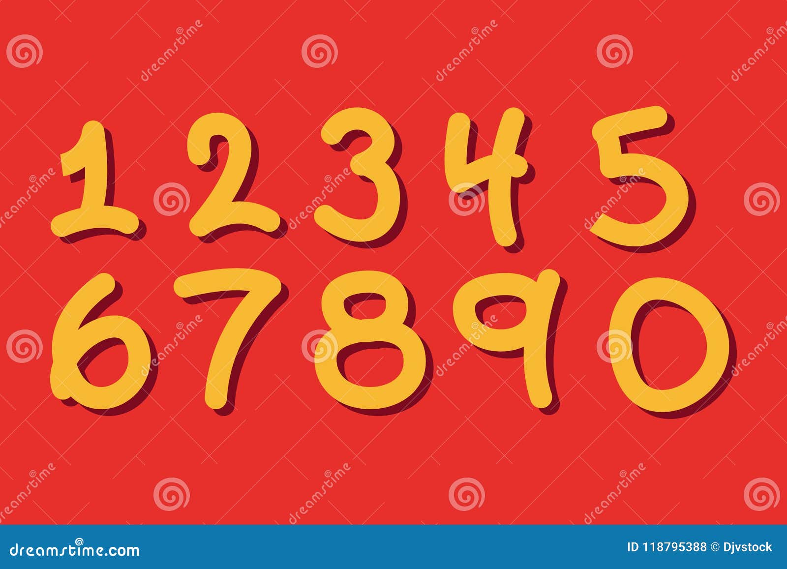 Set numbers comic style stock vector. Illustration of cartoon - 118795388