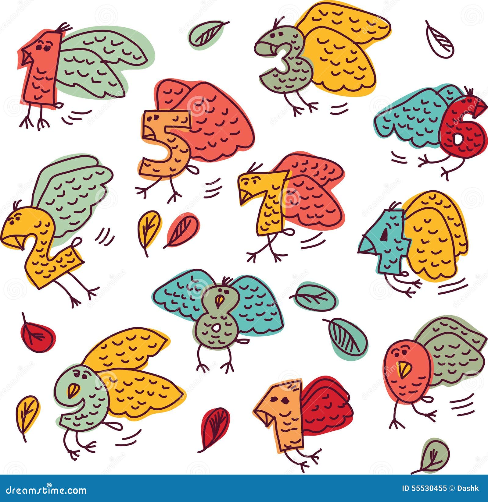 Set Numbers Figures Icons on White Stock Vector - Illustration of ...