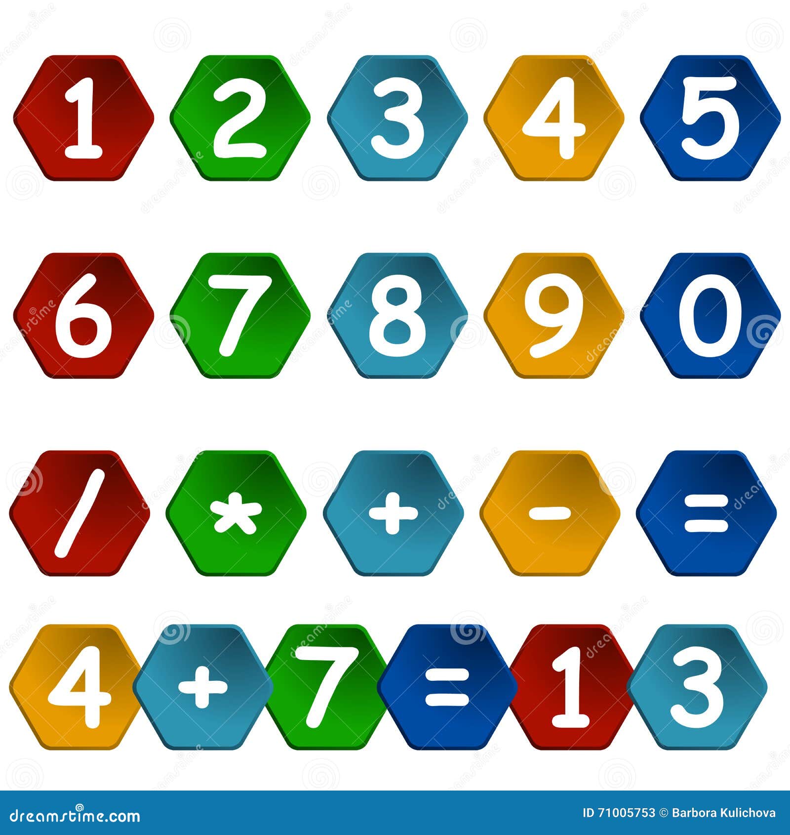 Set of Numbers in Hexagon Frame Stock Vector - Illustration of grey ...