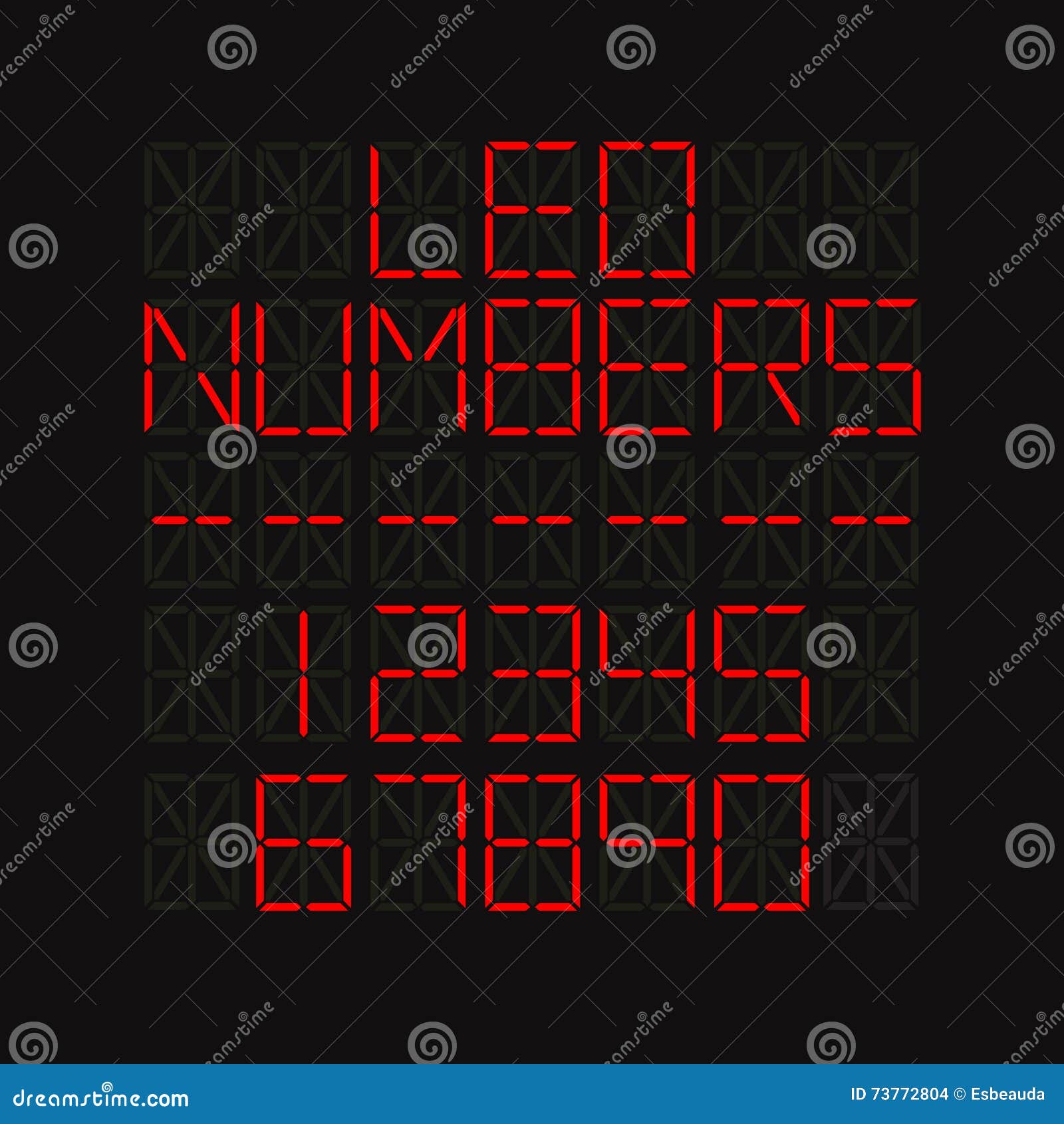Set of Numbers on LED Screen Stock Vector - Illustration of monitor ...
