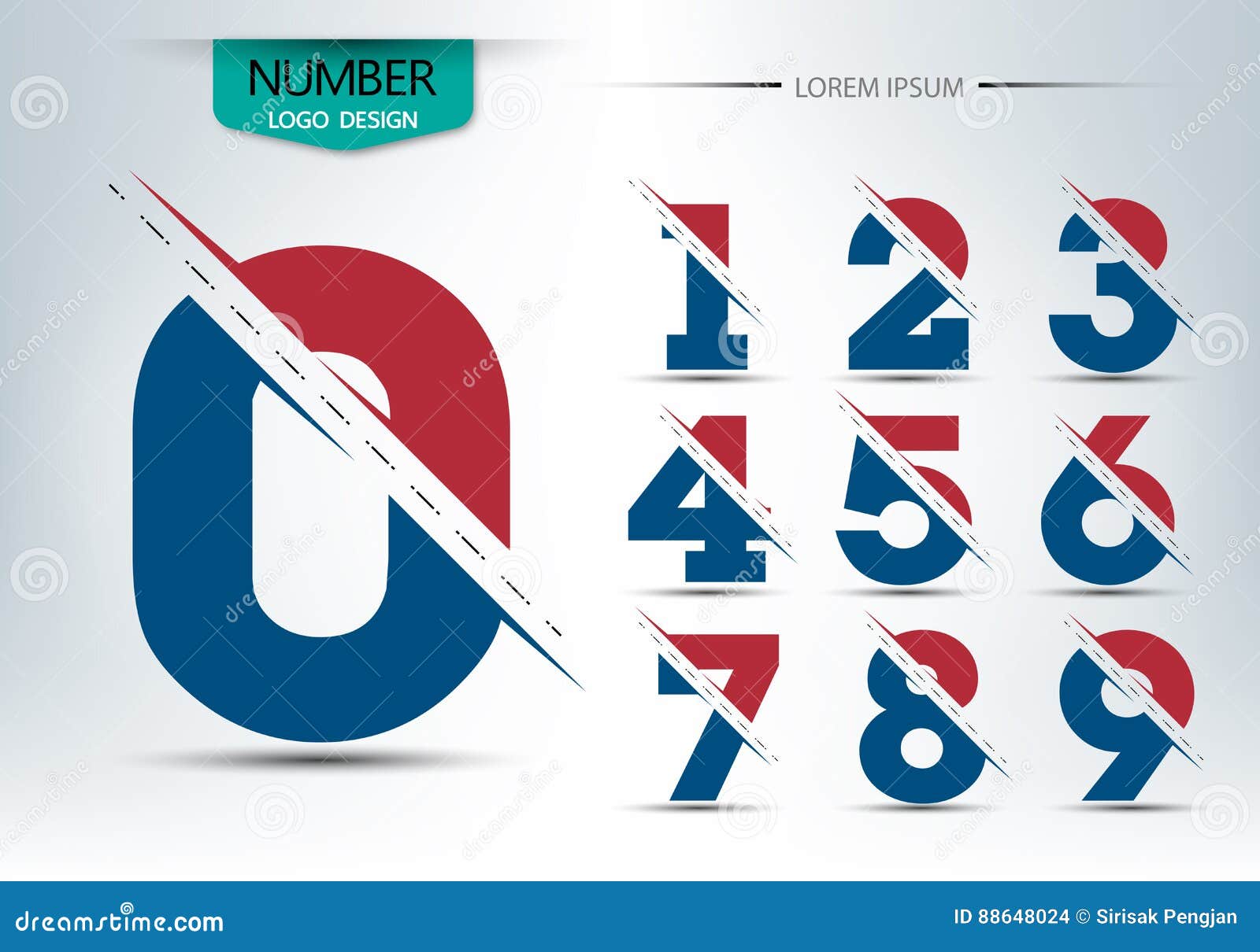 Set of Numbers Logo or Icon, Vector Illustration Stock Illustration ...