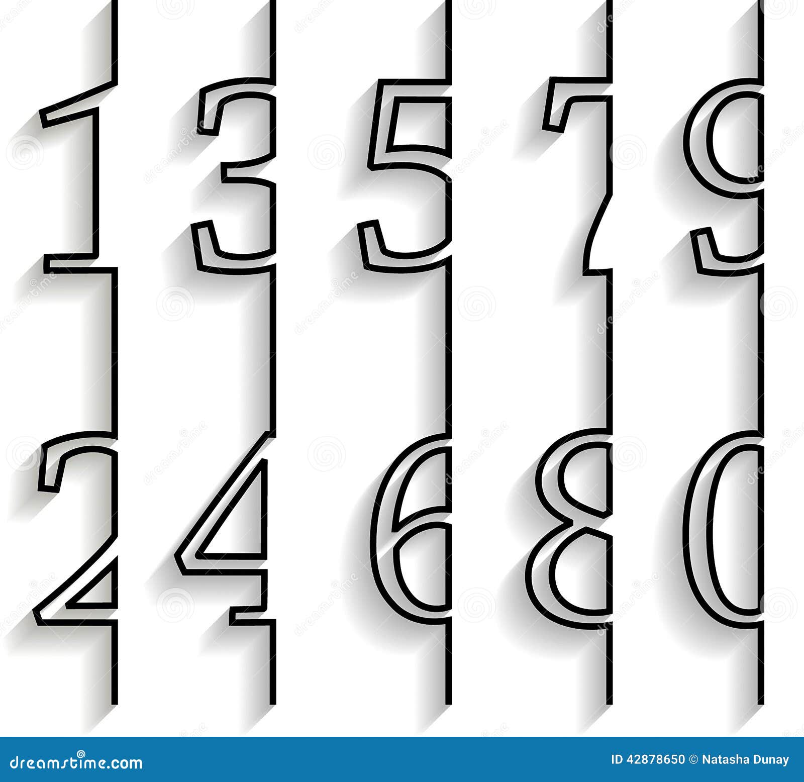 Set of Numbers with Long Shadow Stock Vector - Illustration of label ...