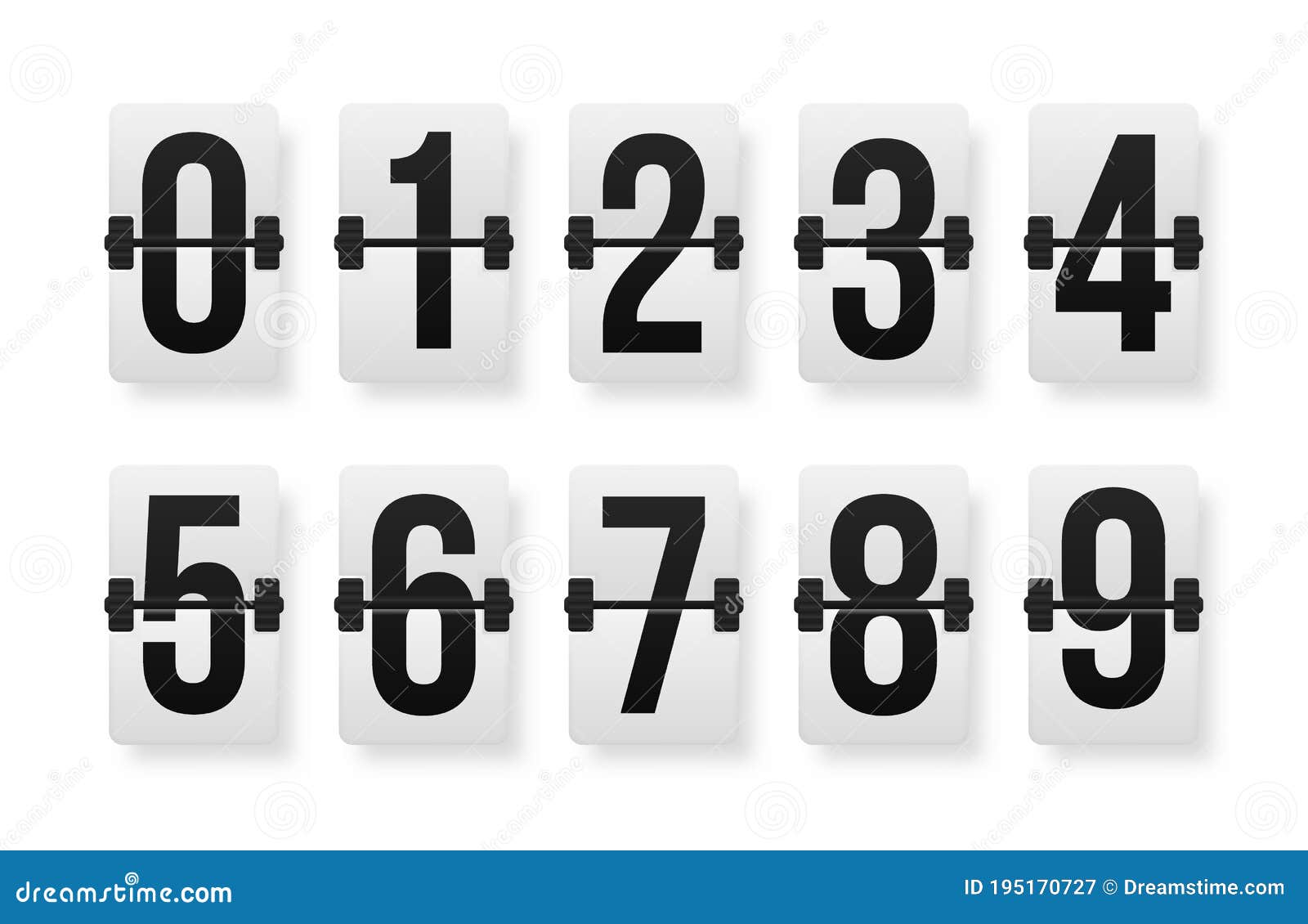 Numbers From Mechanical Scoreboard Alphabet Vector Illustration ...